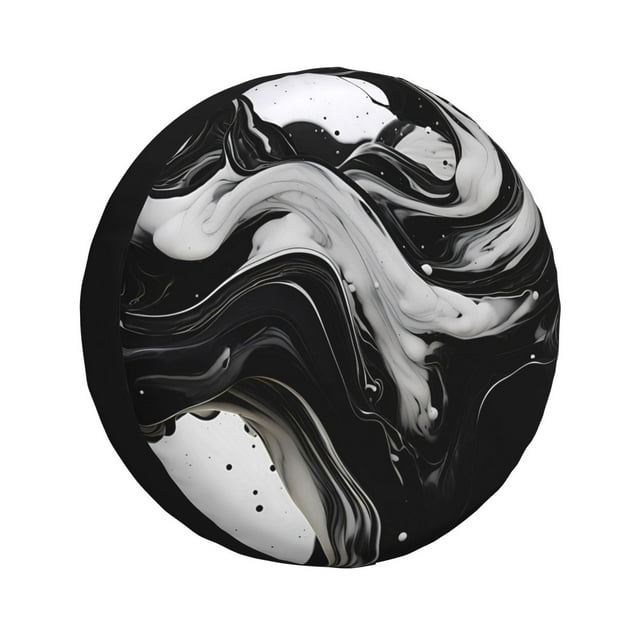 Cauagu Fluid Black White Paint Swirls for Spare Tire Cover Wheel ...