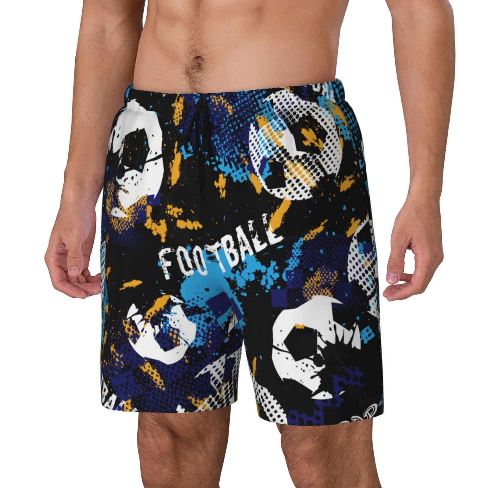 Cauagu Football Print Mens Swim Trunks Quick Dry Board Shorts Swim ...