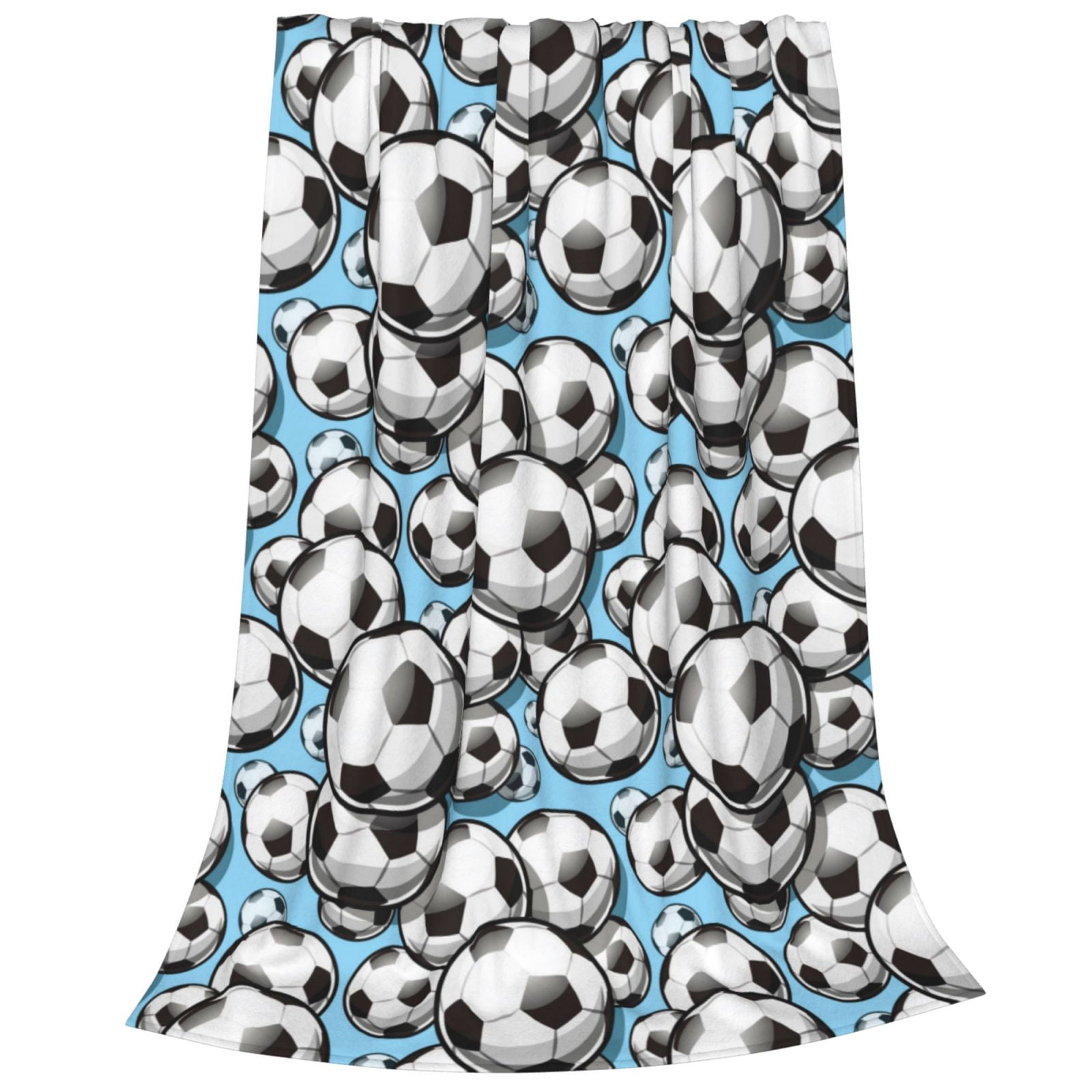 Cauagu Football Soccer Ball Pattern Flannel Bed Blankets,Fleece Blanket ...