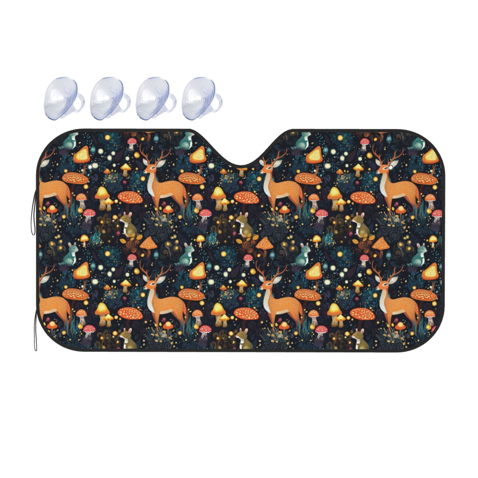 Cauagu Forest Elf Print Car Windshield Sunshade,1-Piece Foldable Sun ...