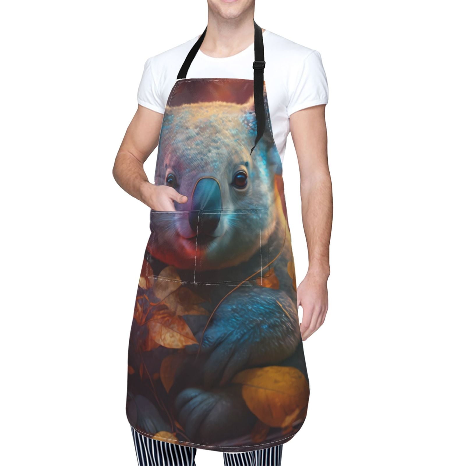Cauagu Forest Koala Aprons with Pockets,Waterproof Apron for Women ...