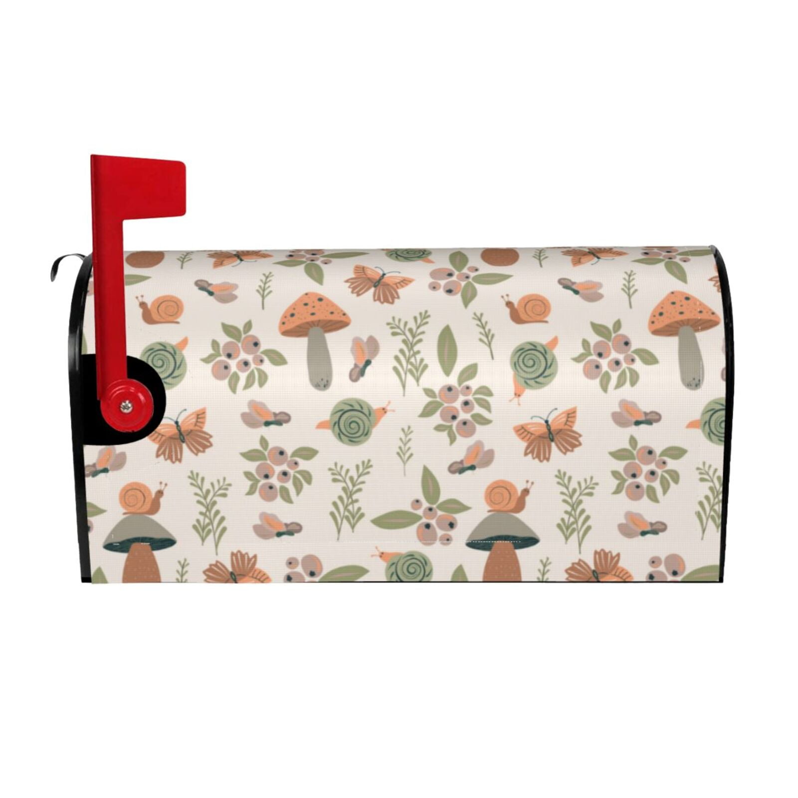 Cauagu Forest Mushrooms Insects Pattern Magnetic Mailbox Covers ...