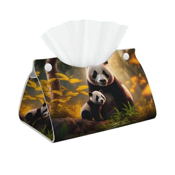 Cauagu Forest Panda for Large Tissue Box Cover Rectangular–Plus Size ...