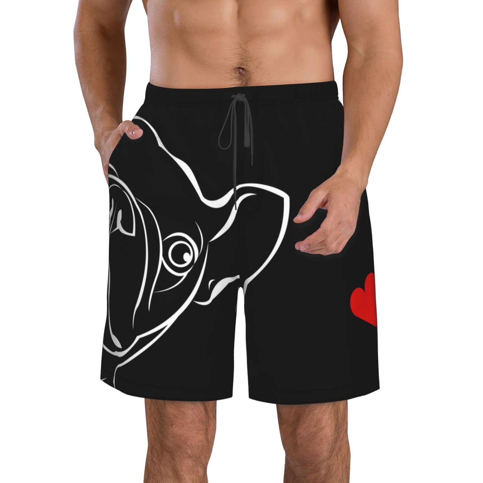 Cauagu French Bulldog Print Men's Swim Trunks,Hawaiian Bathing Suit ...