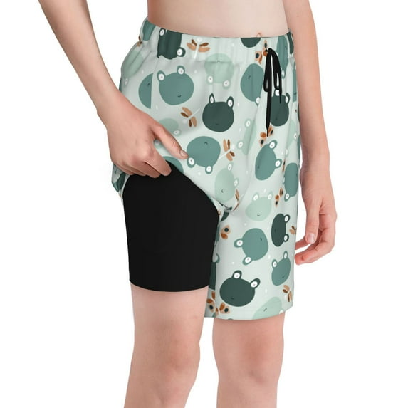 Cauagu Frog And Dragonflies Print Swim Trunks for Men,Youth Boys Swim ...