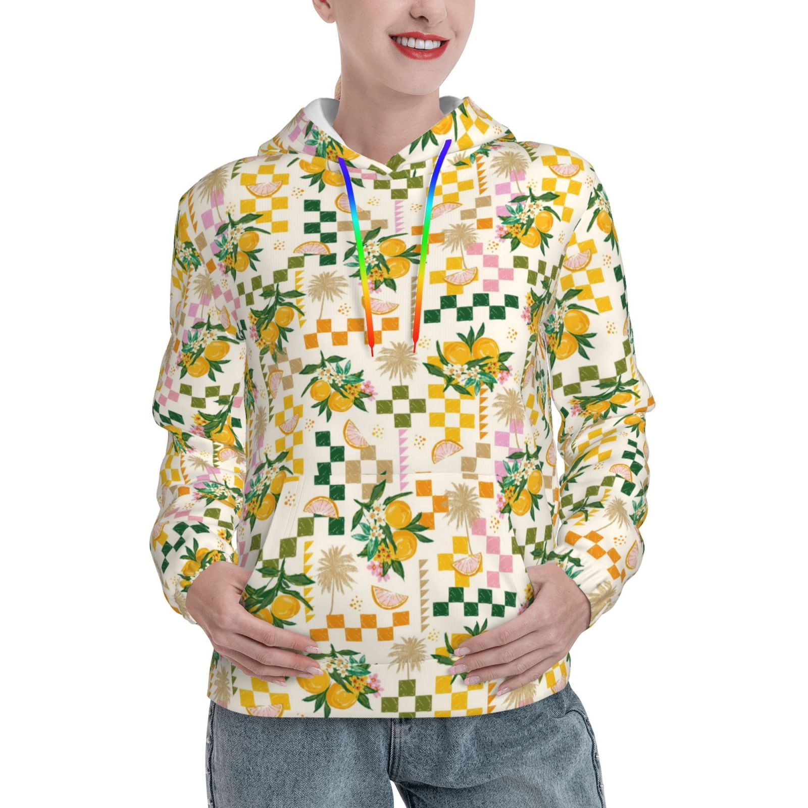 Cauagu Fruit for Women's Hooded Sweatshirts Pullover Hoodie for Women Fall Workout Sweat Long ...