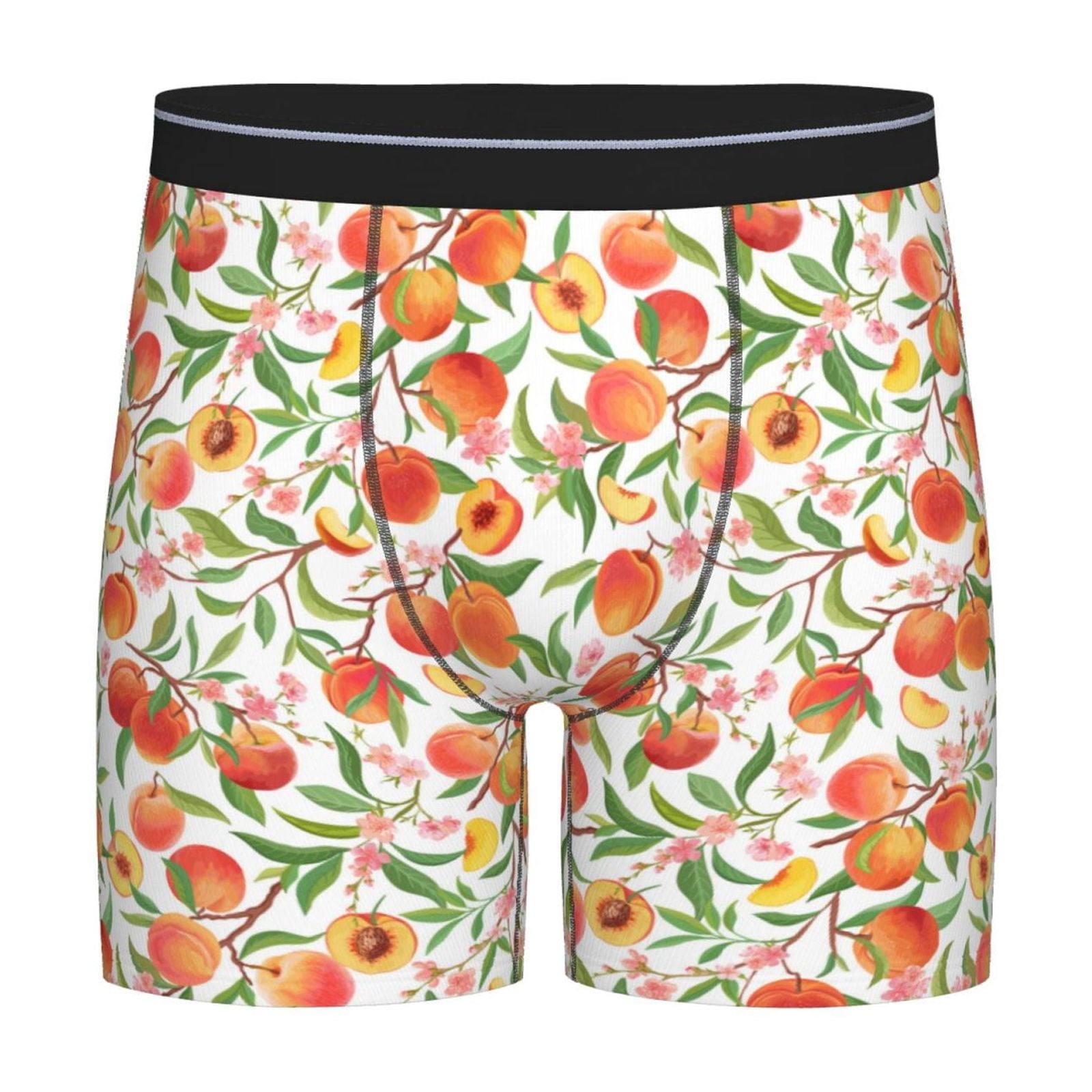 Cauagu Fruits Peach2 Print Men's Boxer Briefs, Funny & Cute Underwear ...