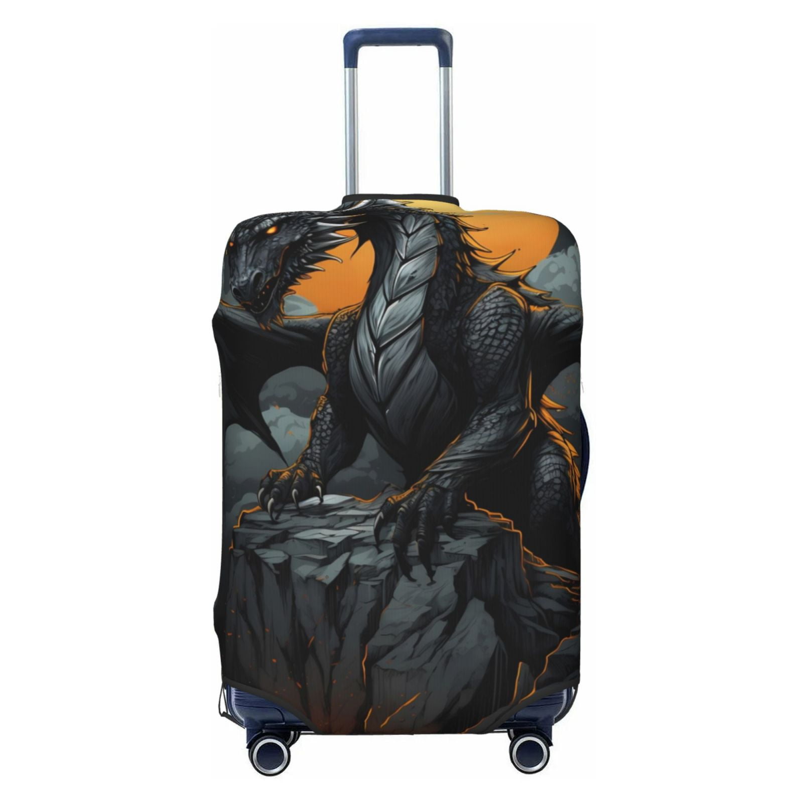 Cauagu Full Moon Black Dragon Print Travel Luggage Cover,Travel Dust ...
