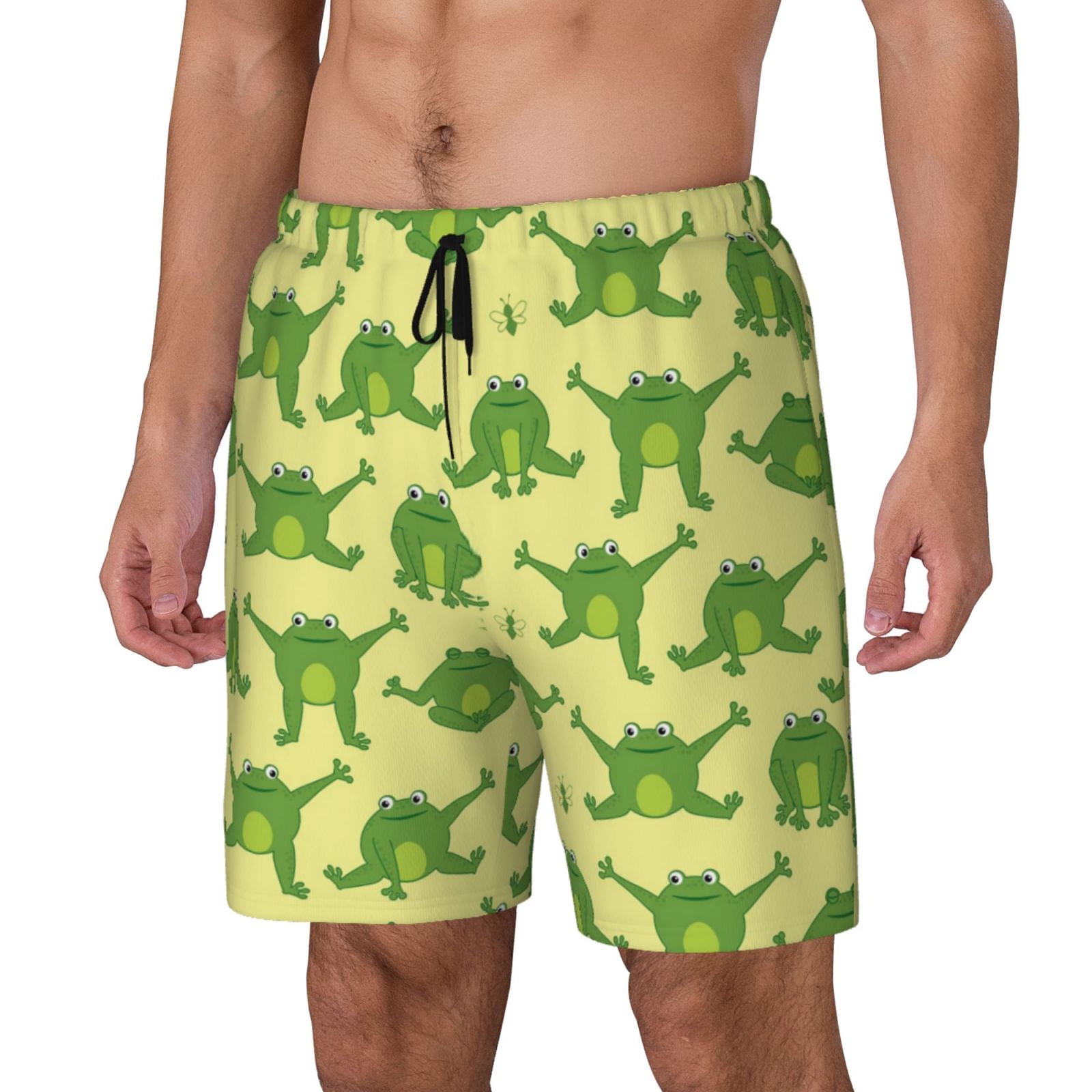 Cauagu Funny Frogs Print Mens Swim Trunks Quick Dry Board Shorts Swim ...
