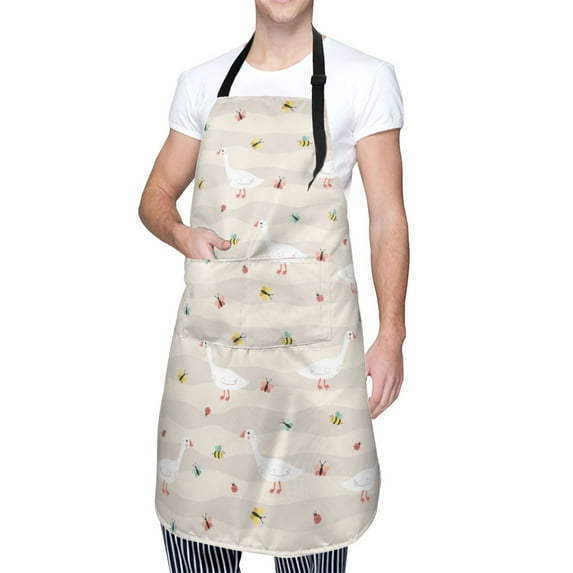 Cauagu Funny Goose1 Aprons with Pockets,Waterproof Apron for Women ...