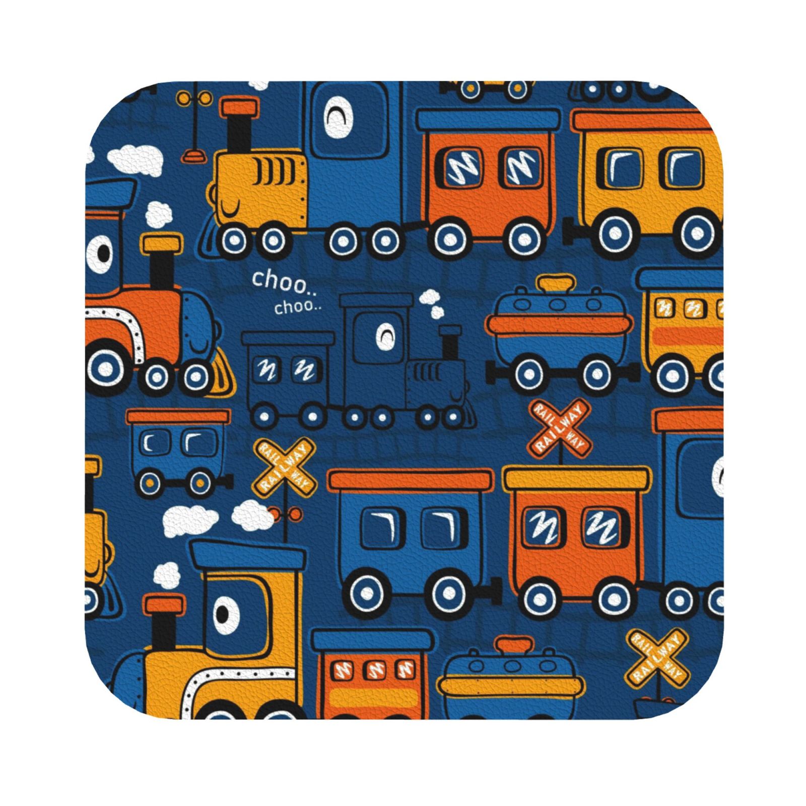 Cauagu Funny Steam Train for Round Coaster,Drink Coasters Set of 4 ...