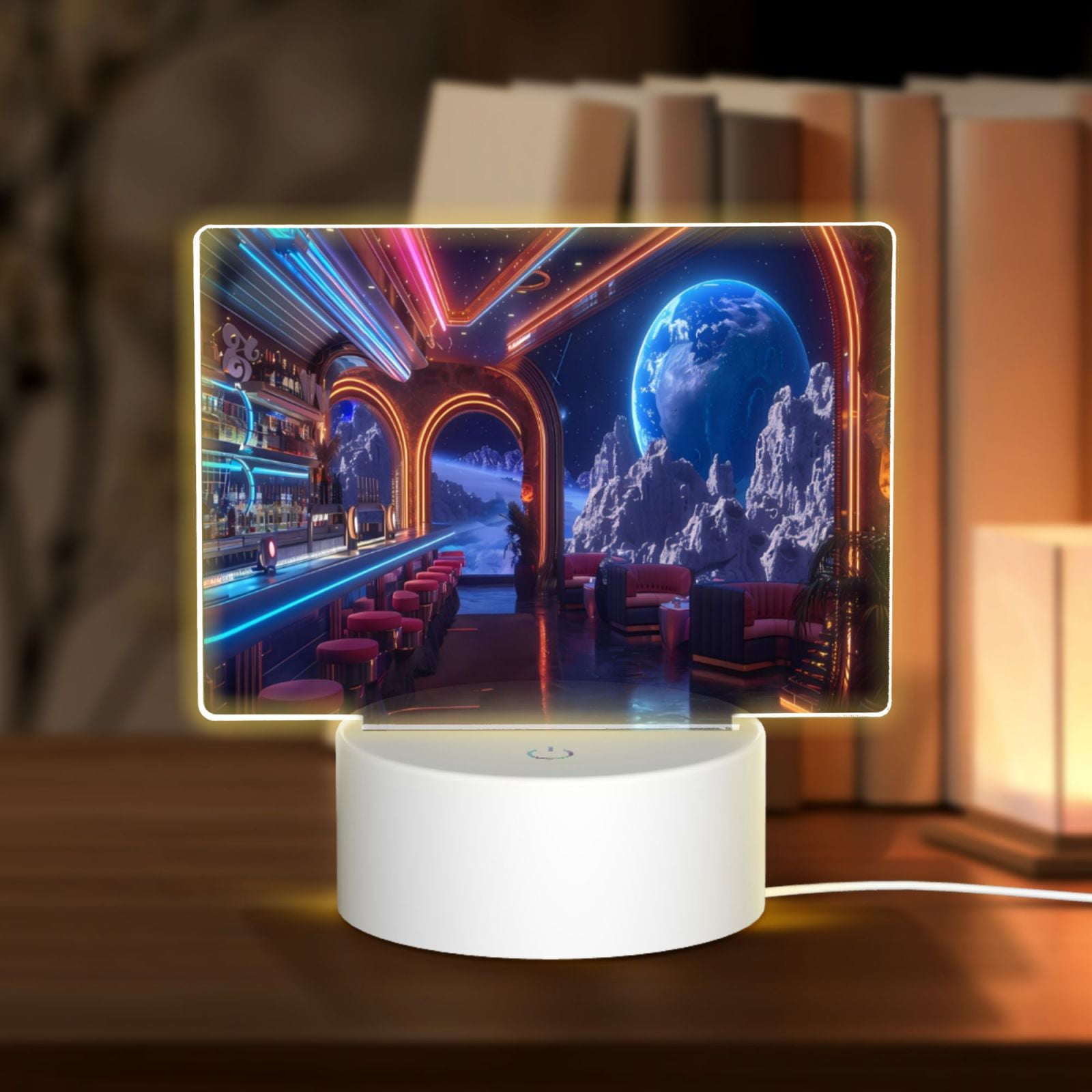 Cauagu Futuristic Bar Space View for Rectangle Acrylic Night Light ...