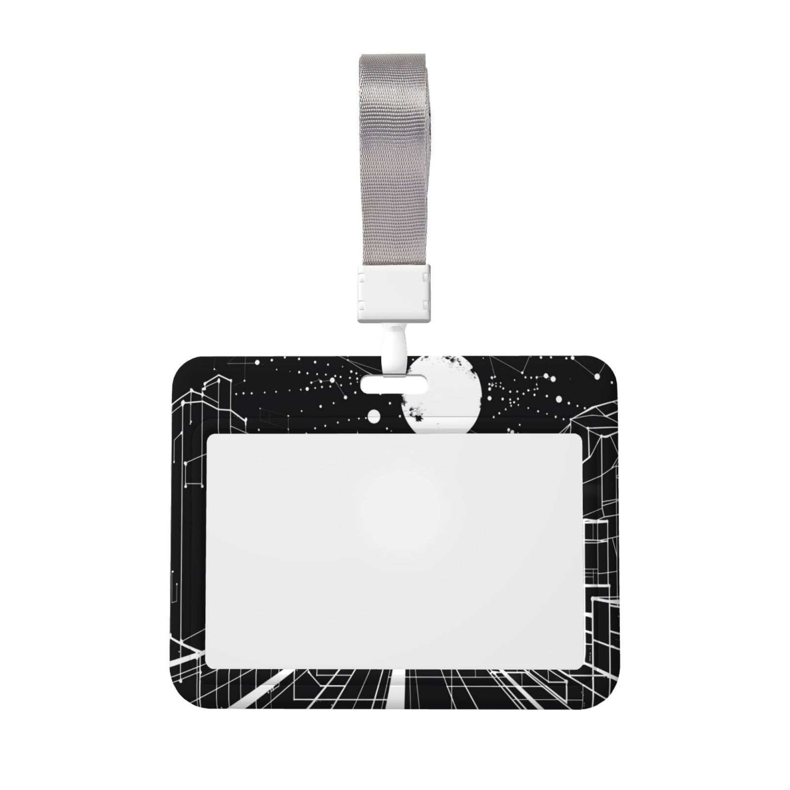 Cauagu Futuristic Moonlit Cityscape for ID Badge Holder,Badge Holder ...