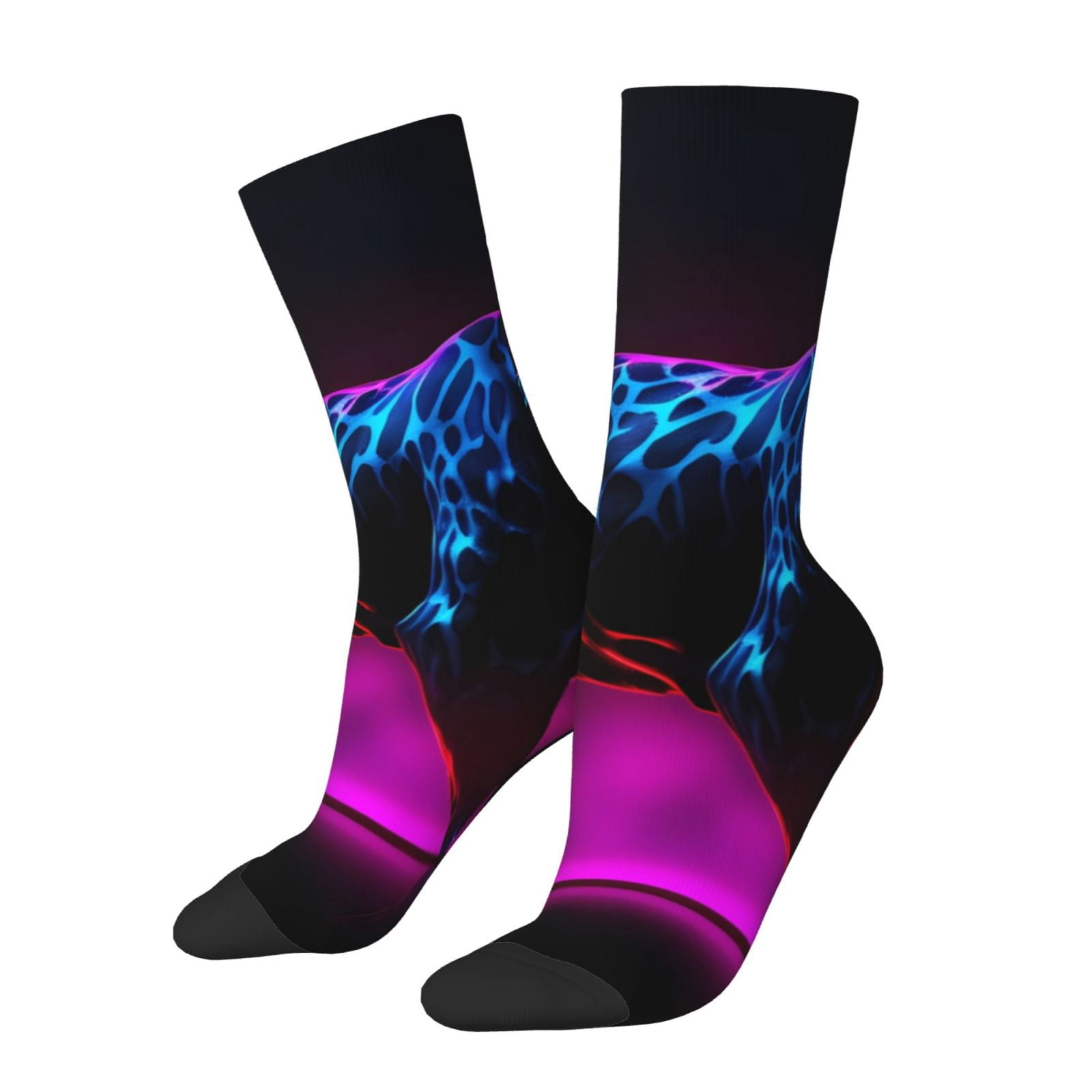 Cauagu Futuristic Purple Panther A、 Print Crew Socks for Women and Men ...