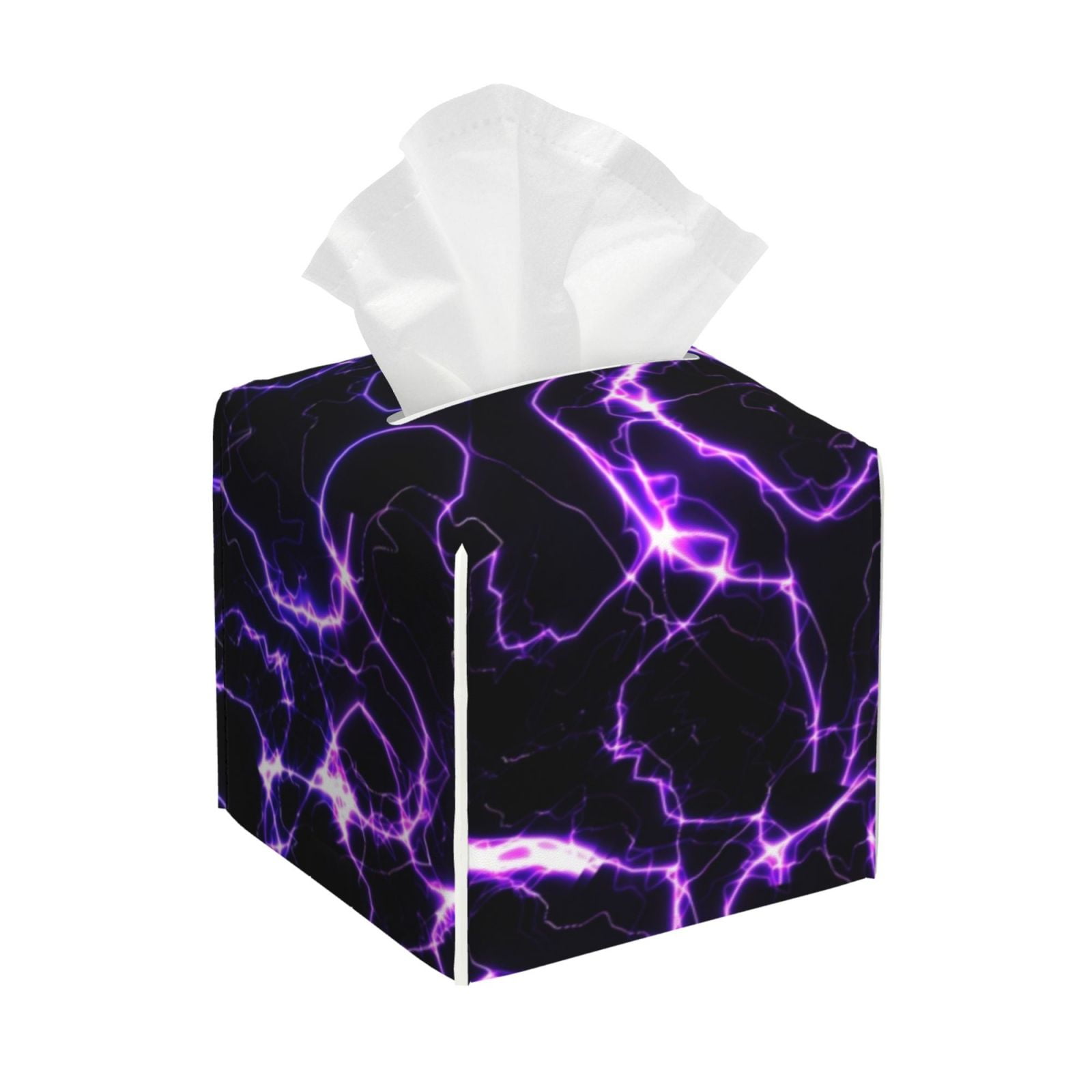 Cauagu Galaxy Lightning Print Tissue Box Cover,Leather Square Holder ...