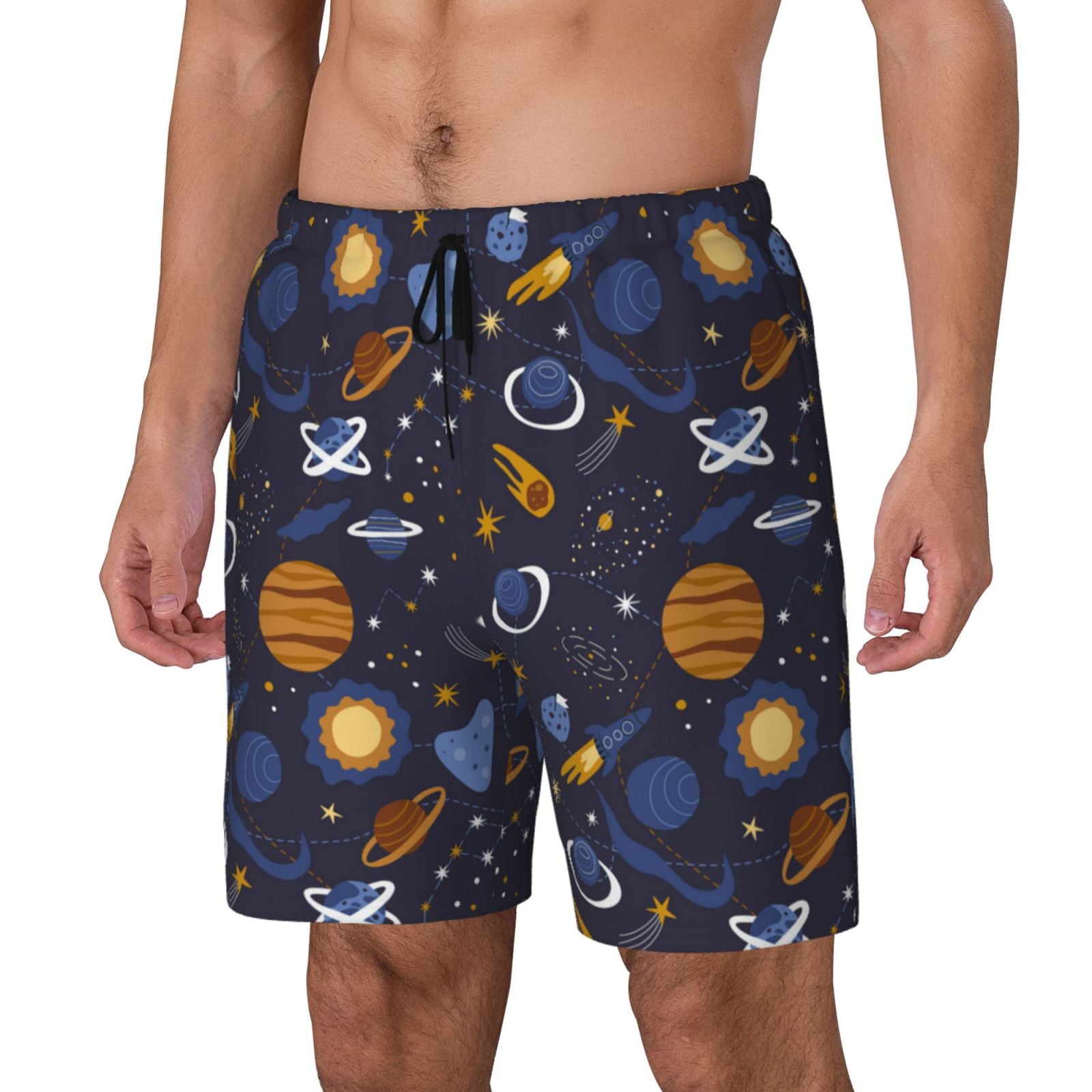 Cauagu Galaxy Print Mens Swim Trunks Quick Dry Board Shorts Swim Shorts ...