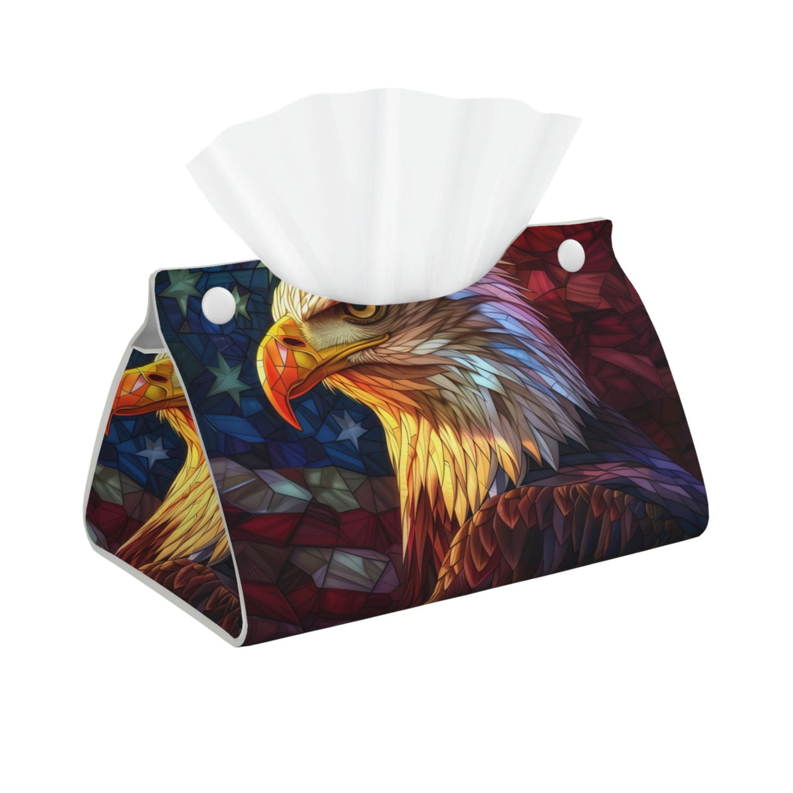 Cauagu Geometric American Bald Eagle for Large Tissue Box Cover ...
