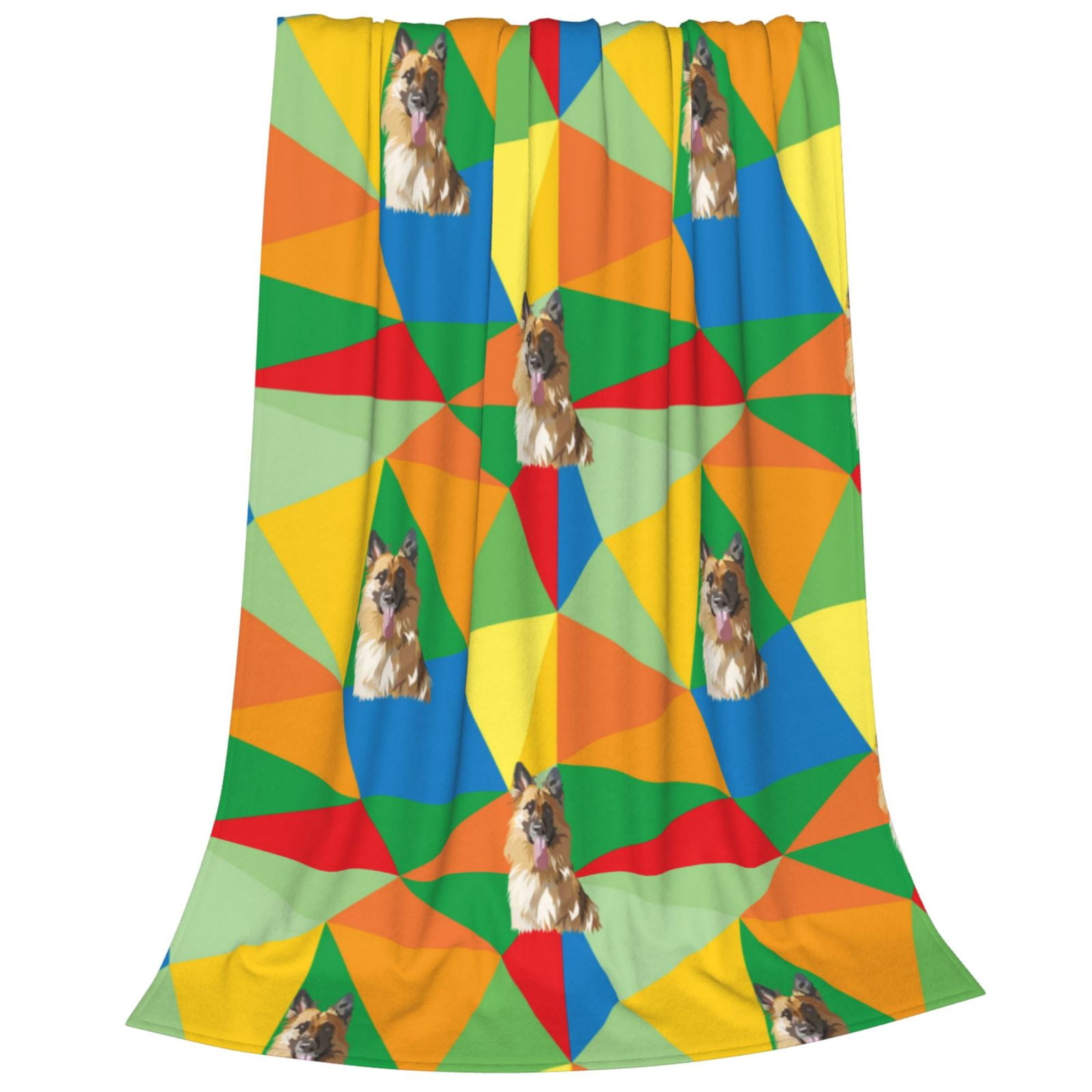 Cauagu German Shepherd Dog Pattern Flannel Bed Blankets,Fleece Blanket ...