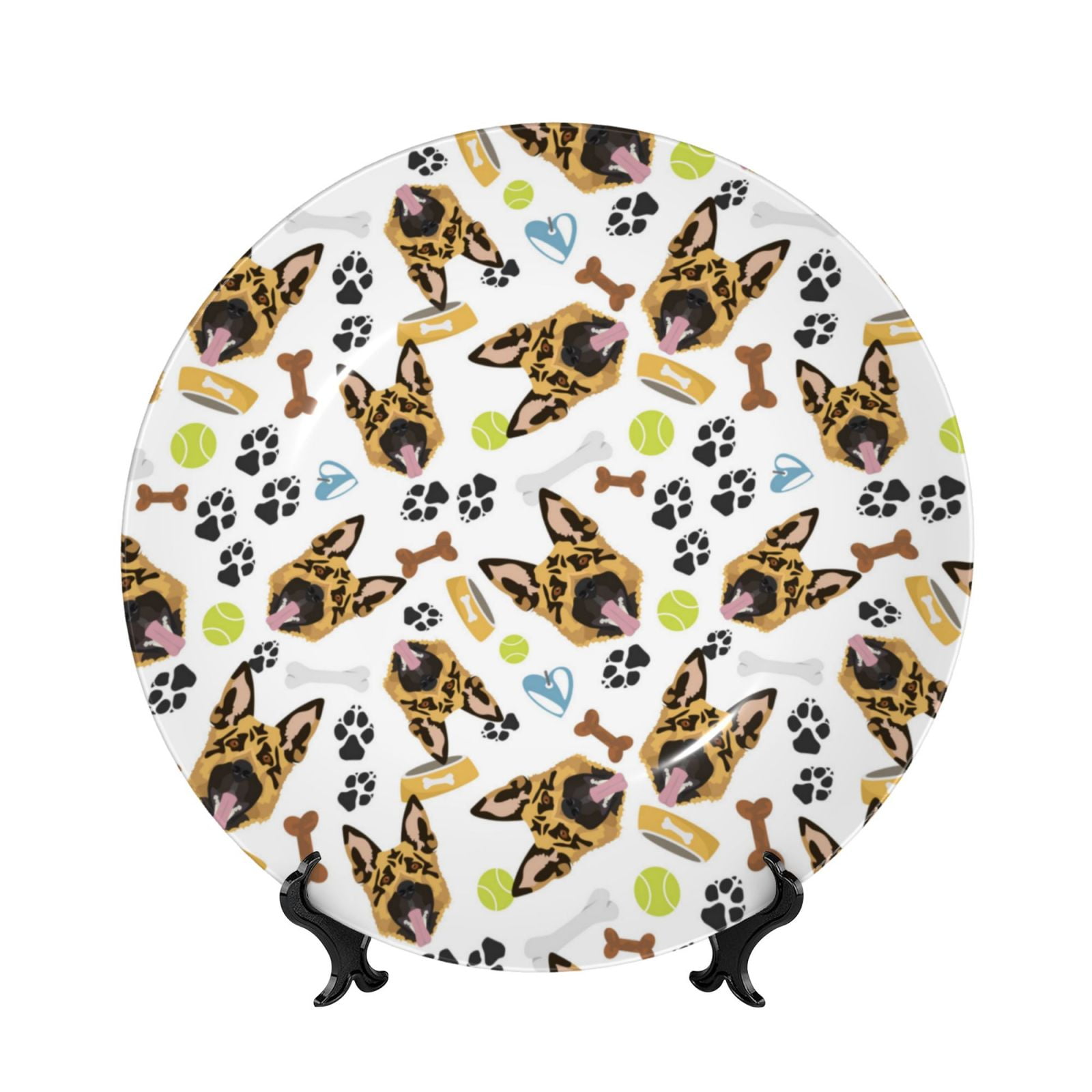 Cauagu German Shepherd Dog Print Bone China Decorative Plate, Wall ...