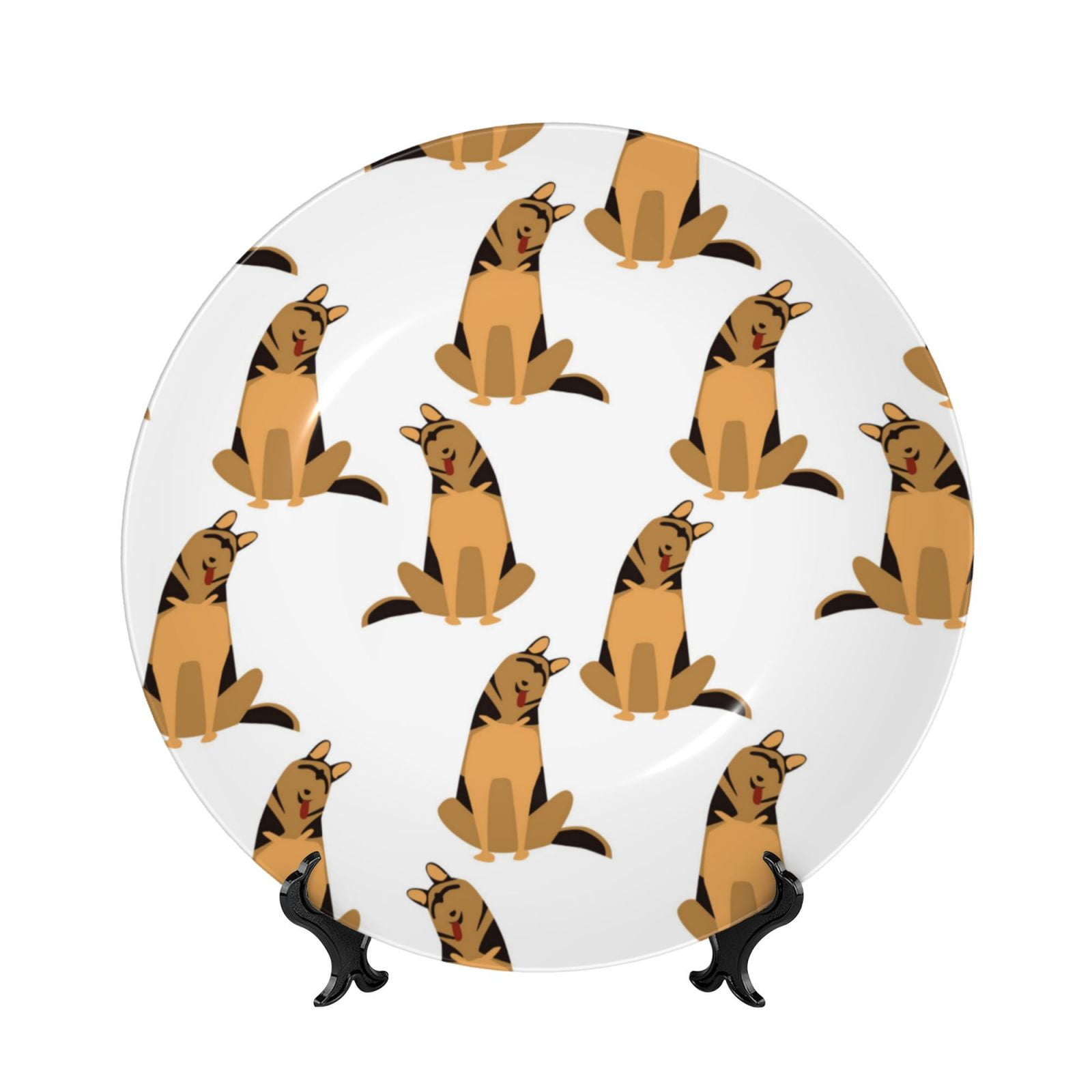 Cauagu German Shepherd Dog Print Bone China Decorative Plate, Wall ...
