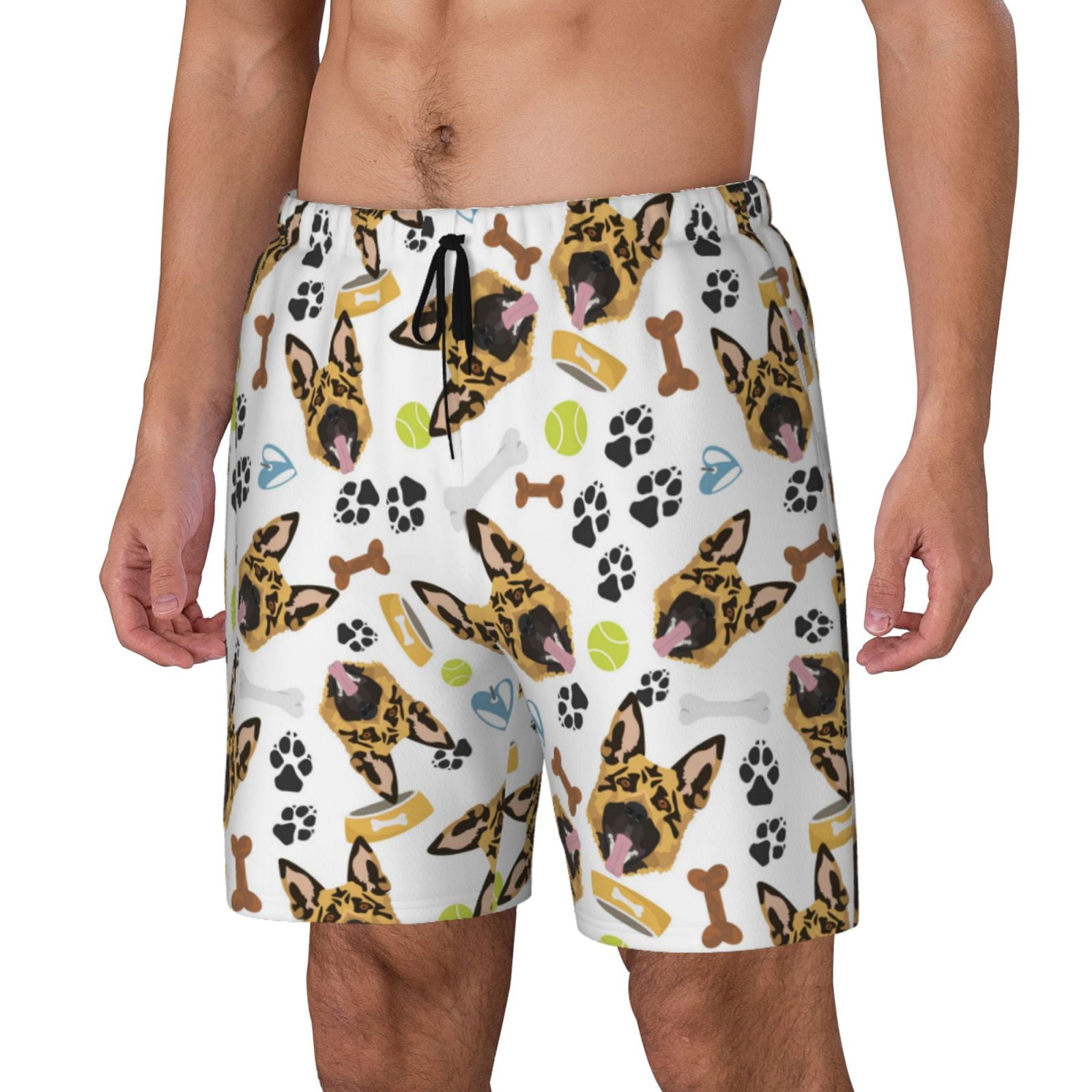 Cauagu German Shepherd Dog Print Mens Swim Trunks Quick Dry Board ...