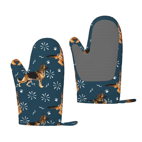 Cauagu German Shepherd Dog Print Oven Mitts 2 Piece Set,BBQ Gloves ...
