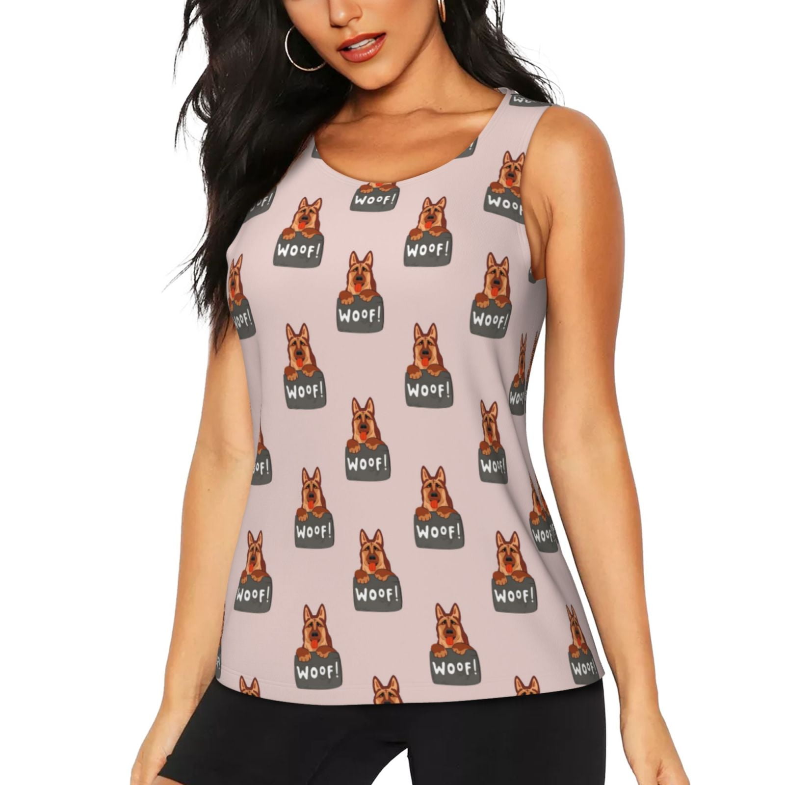 Cauagu German Shepherd Dog for Women's Workout Tank Tops Sleeveless ...