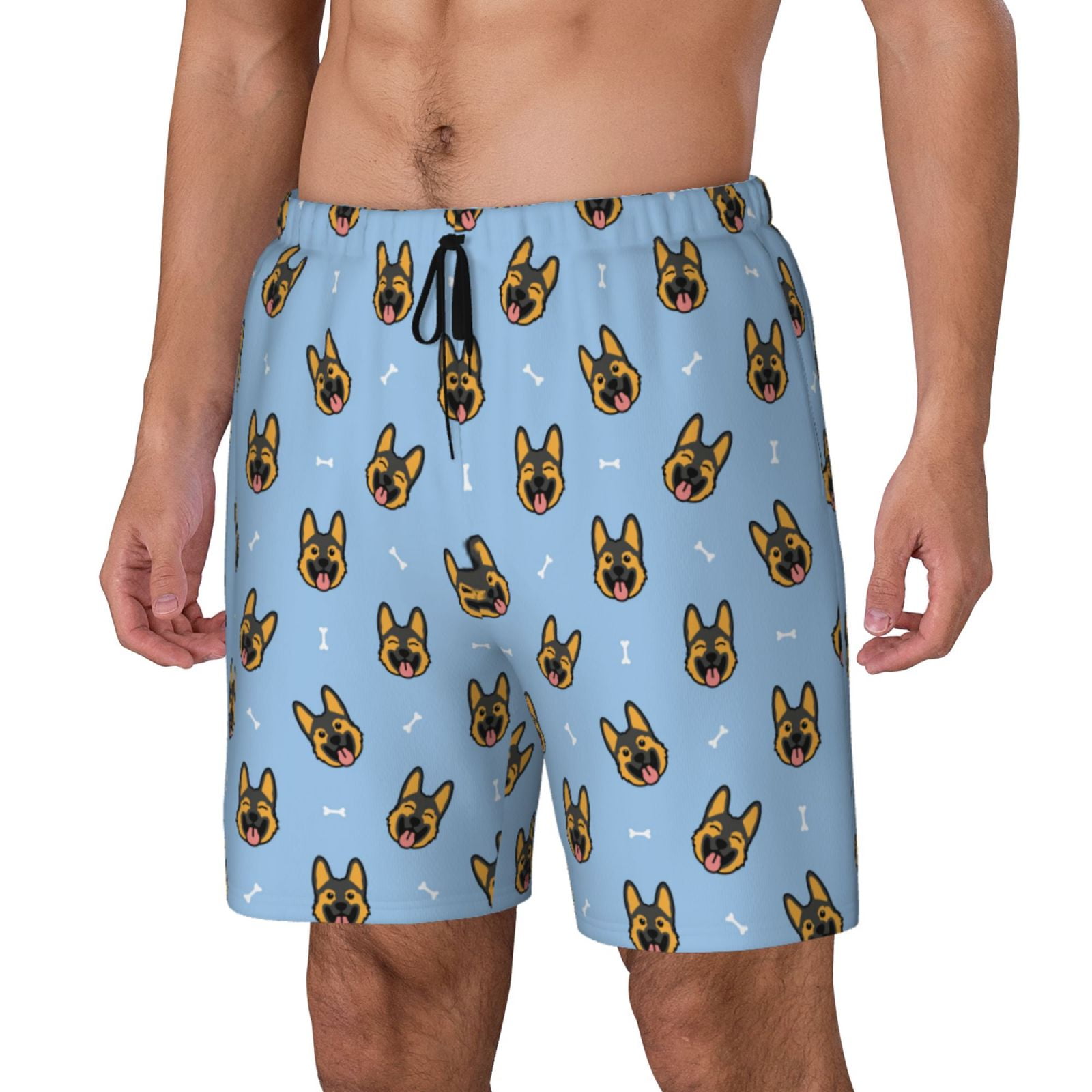 Cauagu German Shepherd Puppy Print Mens Swim Trunks Quick Dry Board ...