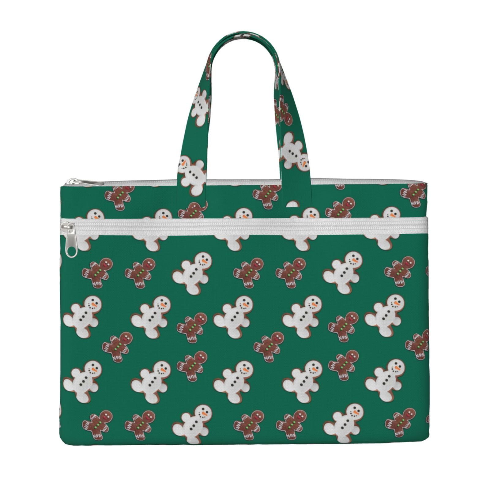 Cauagu Gingerbread Snowman Cookies Pattern Canvas Tote File Bag, Zipper ...