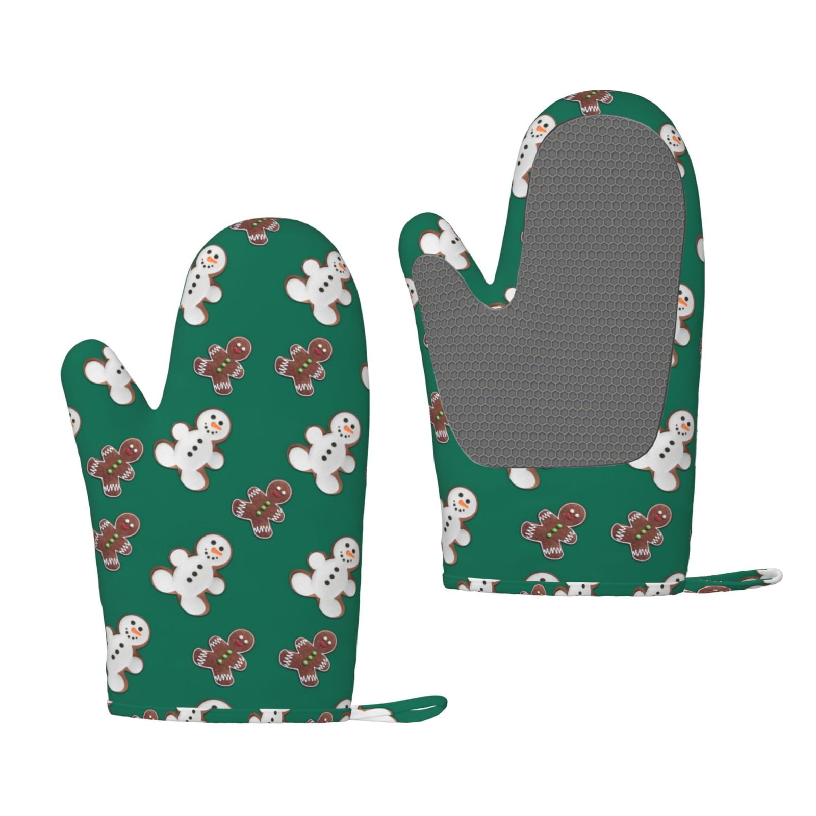 Cauagu Gingerbread Snowman Cookies Print Oven Mitts 2 Piece Set,BBQ ...