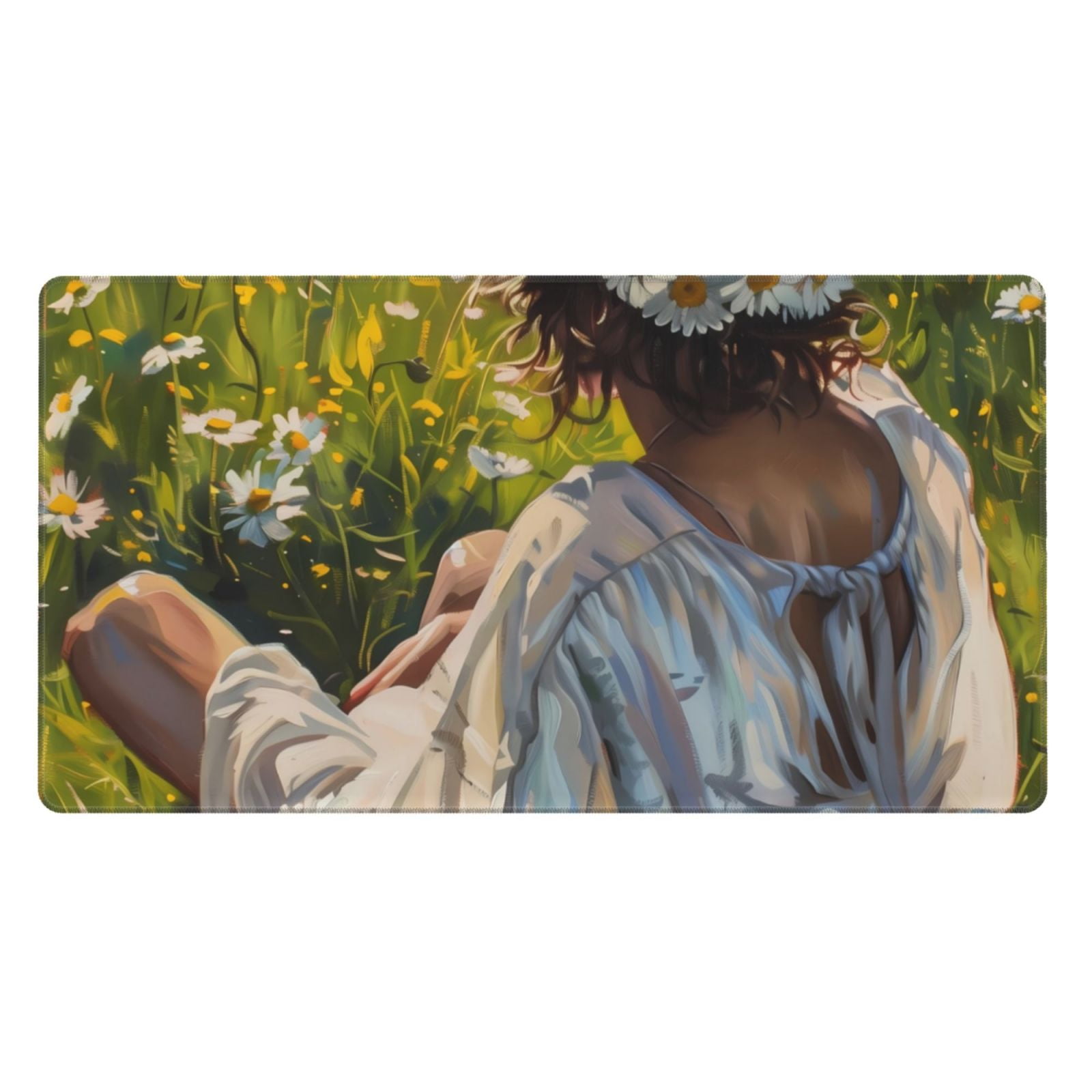 Cauagu Girl In Field Of Daisies for Large Mouse Pad,XXL Extended Gaming ...