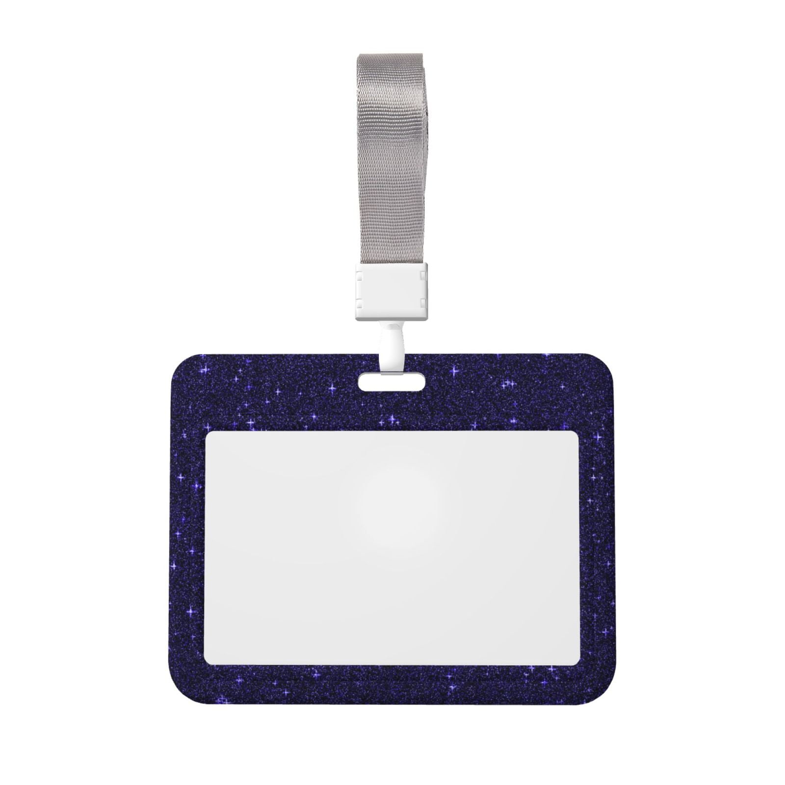 Cauagu Glittering Purple Starfield for ID Badge Holder,Badge Holder ...