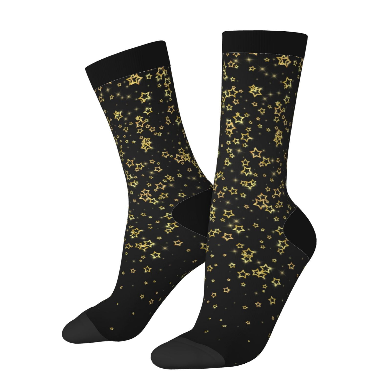 Cauagu Glittering stars Print Crew Socks for Women and Men,Adult ...