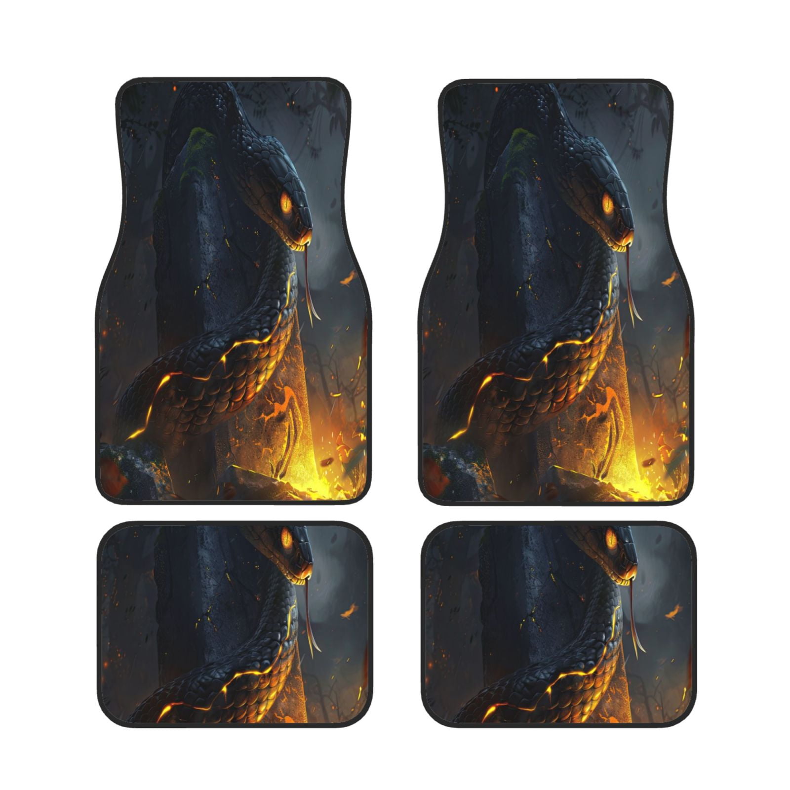 Cauagu Glowing Snake Dark Forest Pattern Car Floor Mat Set of 4,Car ...