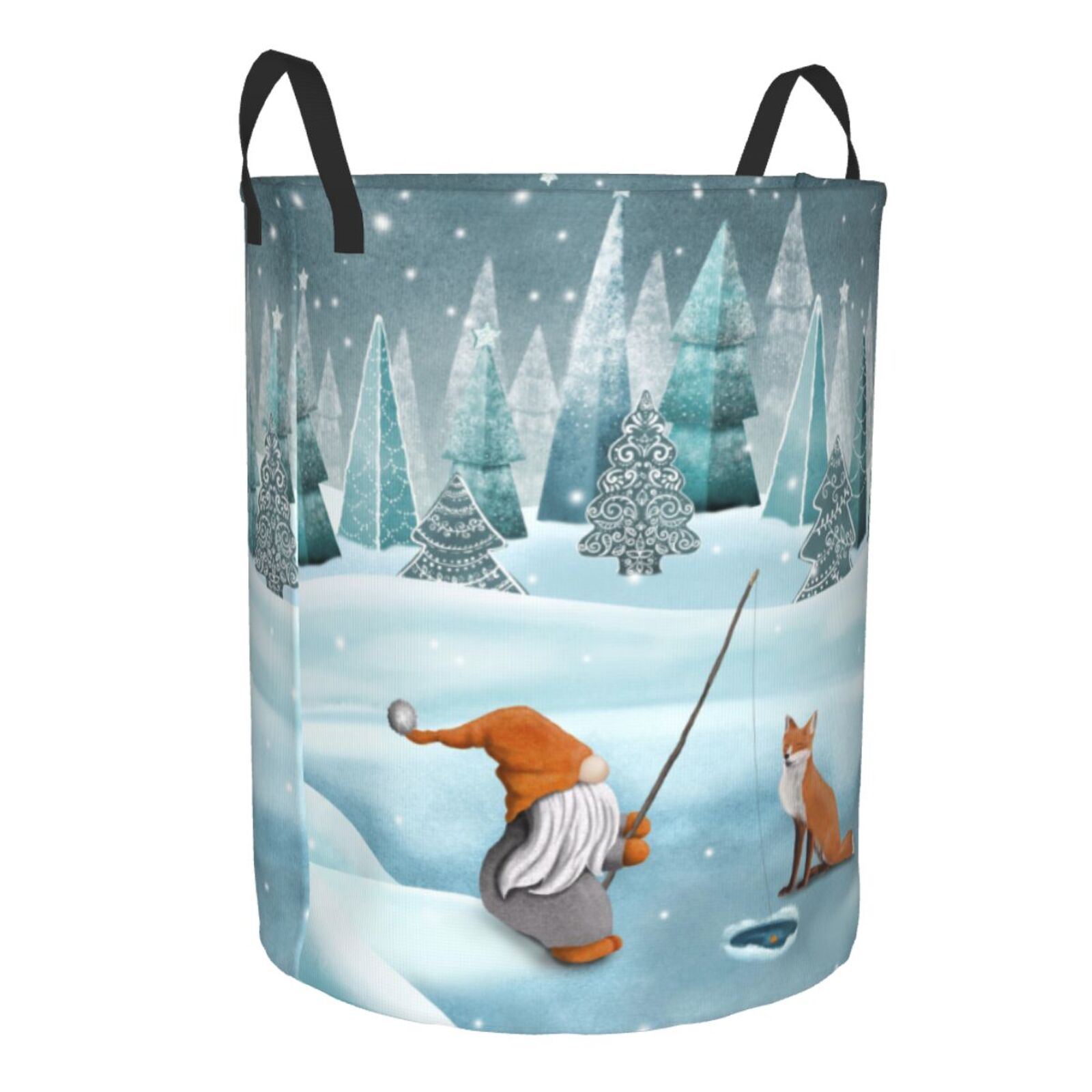 Cauagu Gnome And Red Fox Fishing for Laundry Basket,Collapsible ...