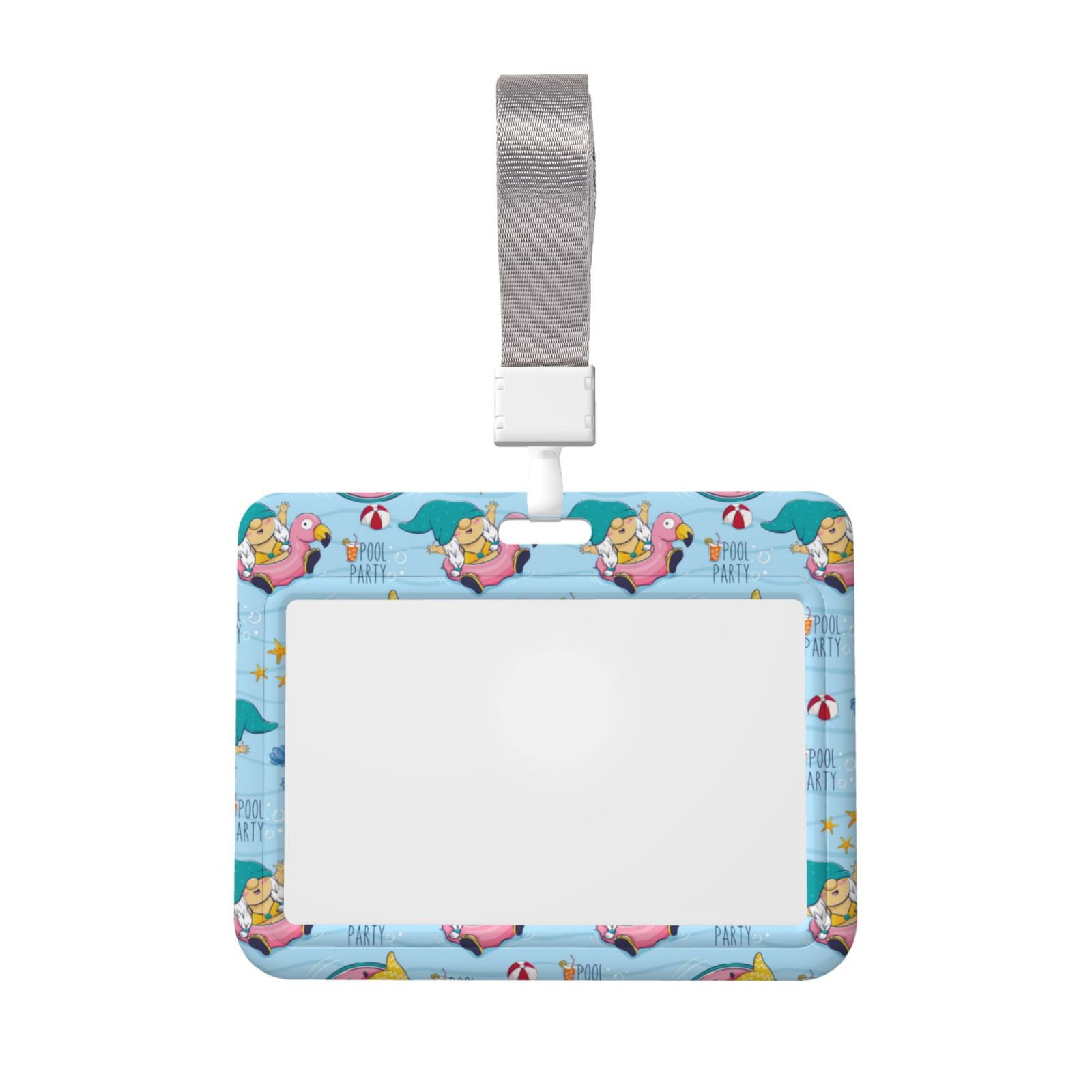 Cauagu Gnome Pool Party for ID Badge Holder,Badge Holder with Windows ...