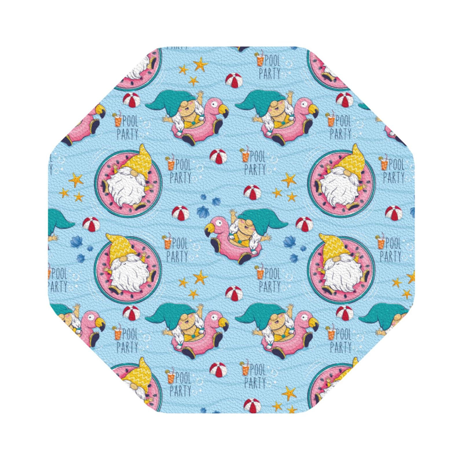 Cauagu Gnome Pool Party for Round Coaster,Drink Coasters Set of 4 ...