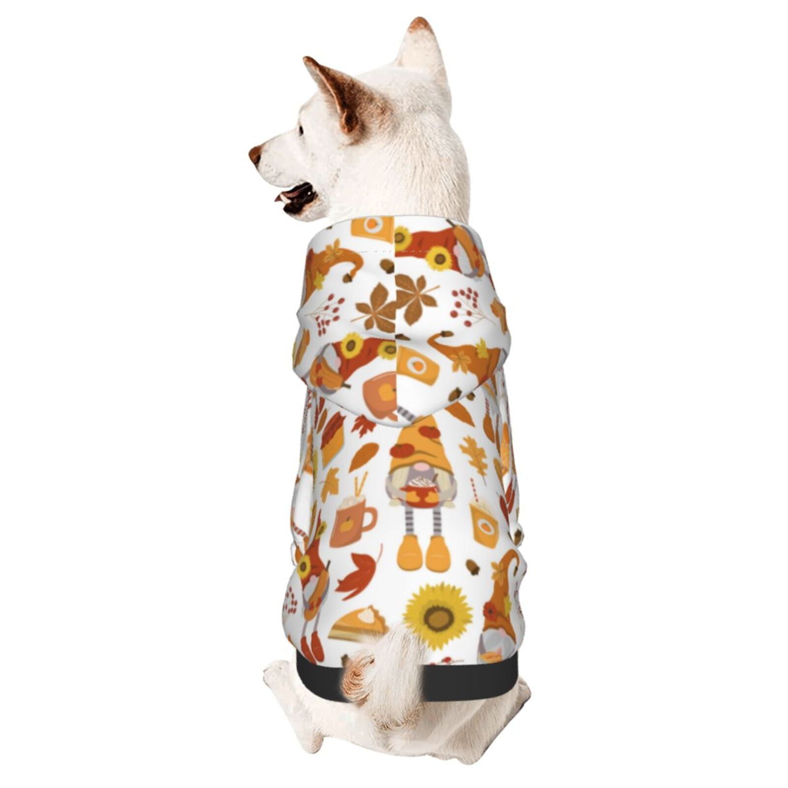 Cauagu Gnomes Autumn Harvest Pattern Winter Pet Hoodie Sweatshirts- Dog ...