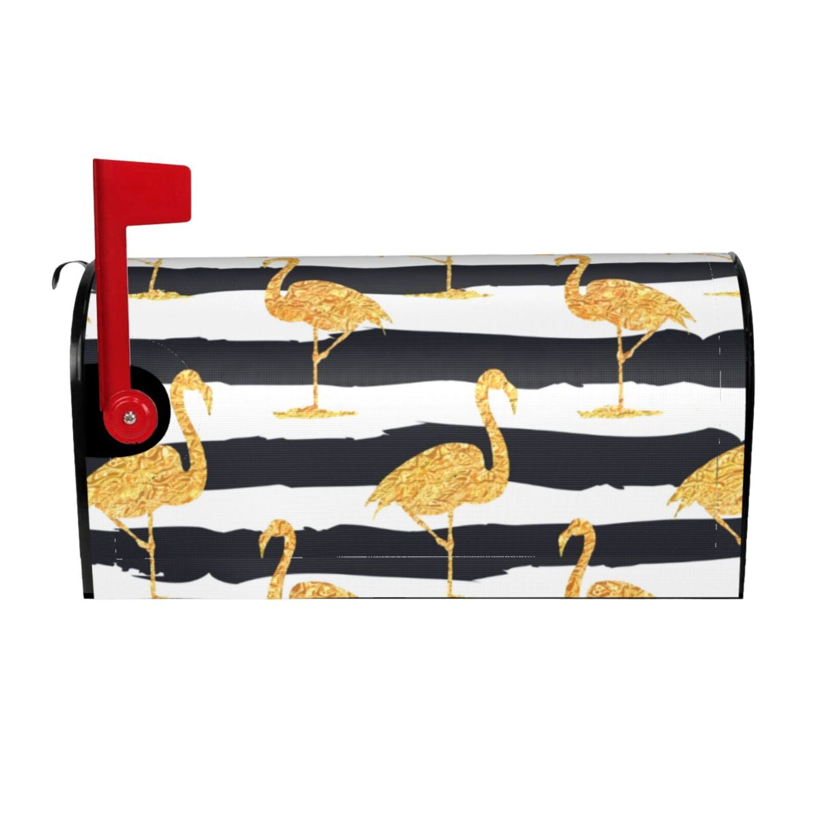 Cauagu Gold Flamingo Pattern Magnetic Mailbox Covers, Mailbox Cover ...