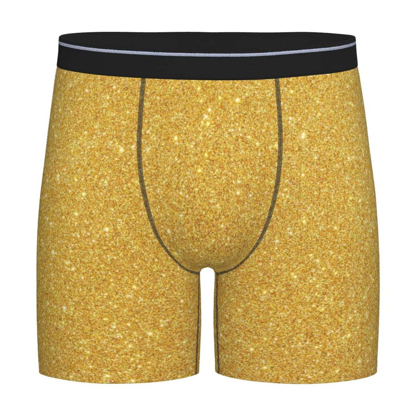 Cauagu Gold Shiny Print Men's Boxer Briefs, Funny & Cute Underwear ...