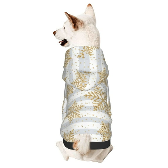 Cauagu Gold Snowflake Pattern Winter Pet Hoodie Sweatshirts- Dog Hoodie ...