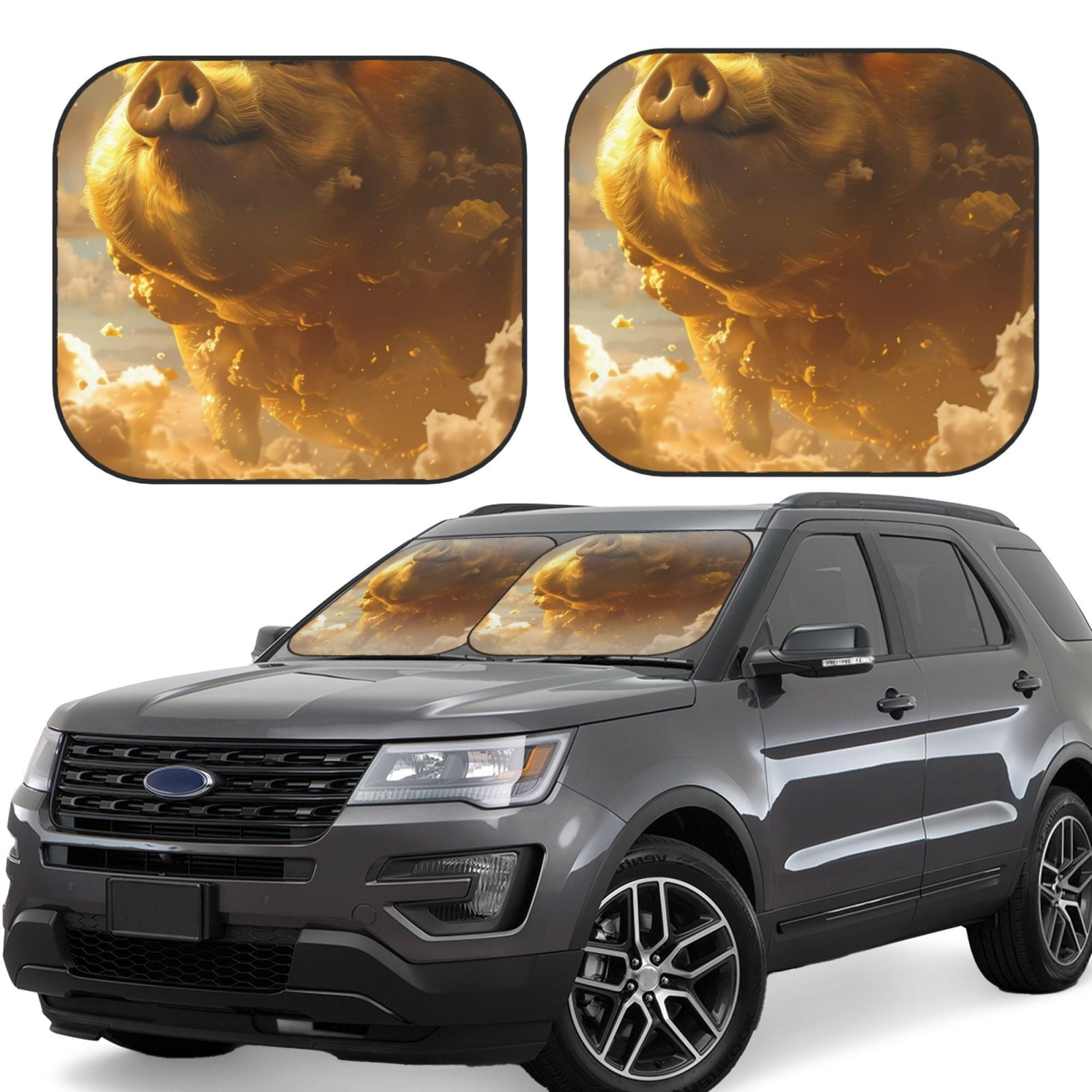 Cauagu Golden Pig Cloud Fantasy Cauagu {designName} Print Foldable Car ...