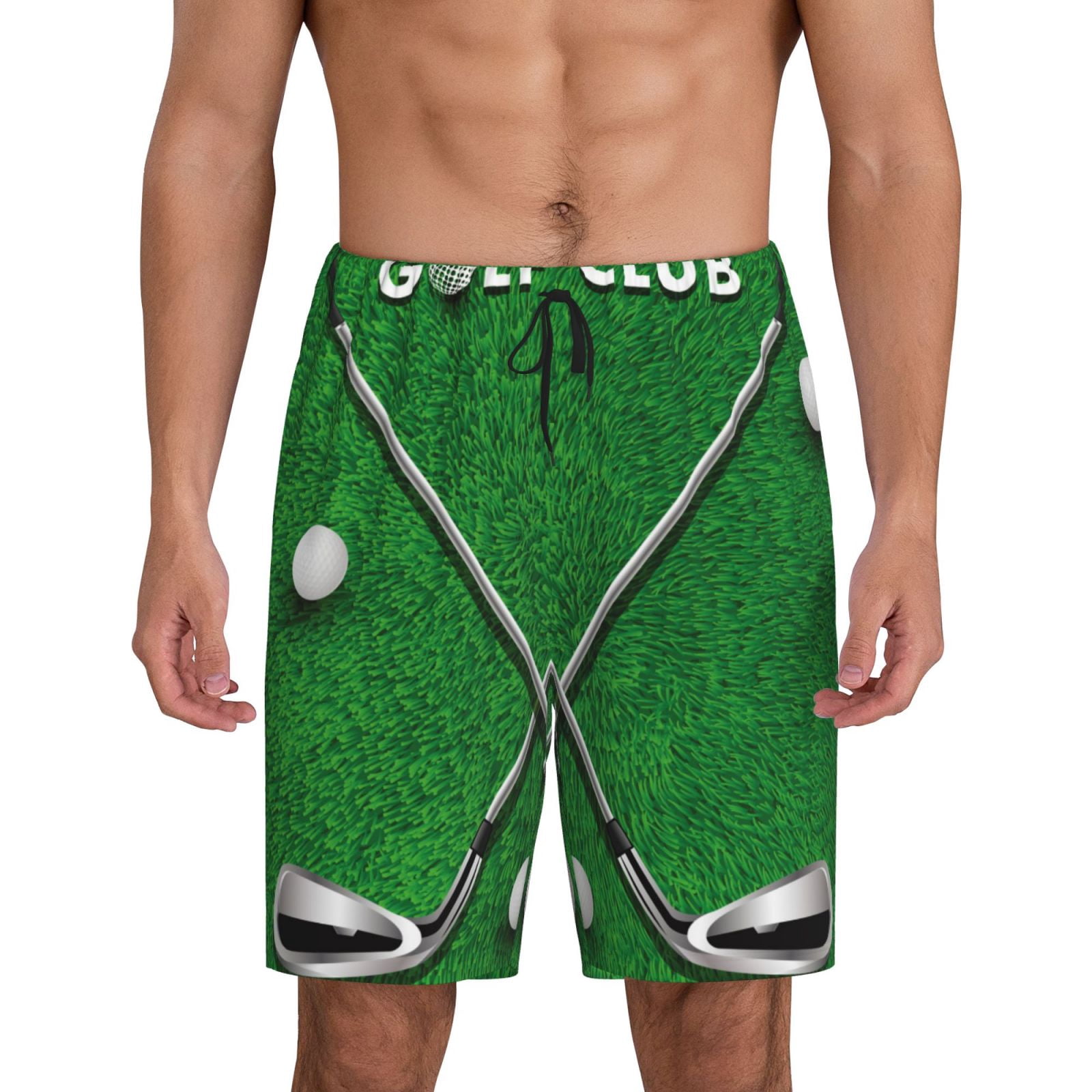 Cauagu Golf Sport Club Print Pajama Bottoms for Men Sleep Pajama Shorts ...