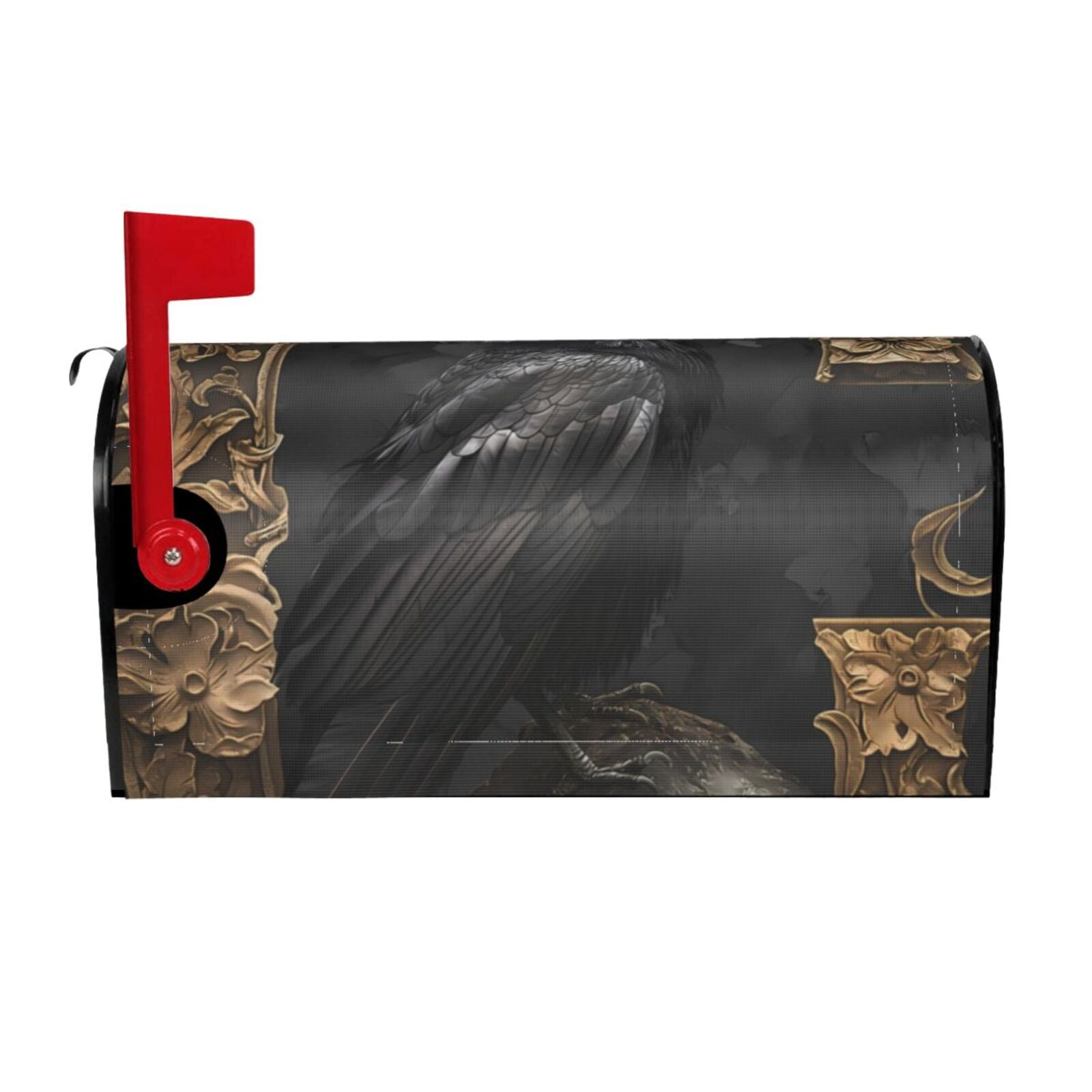 Cauagu Gothic Raven Portrait Pattern Magnetic Mailbox Covers, Mailbox ...
