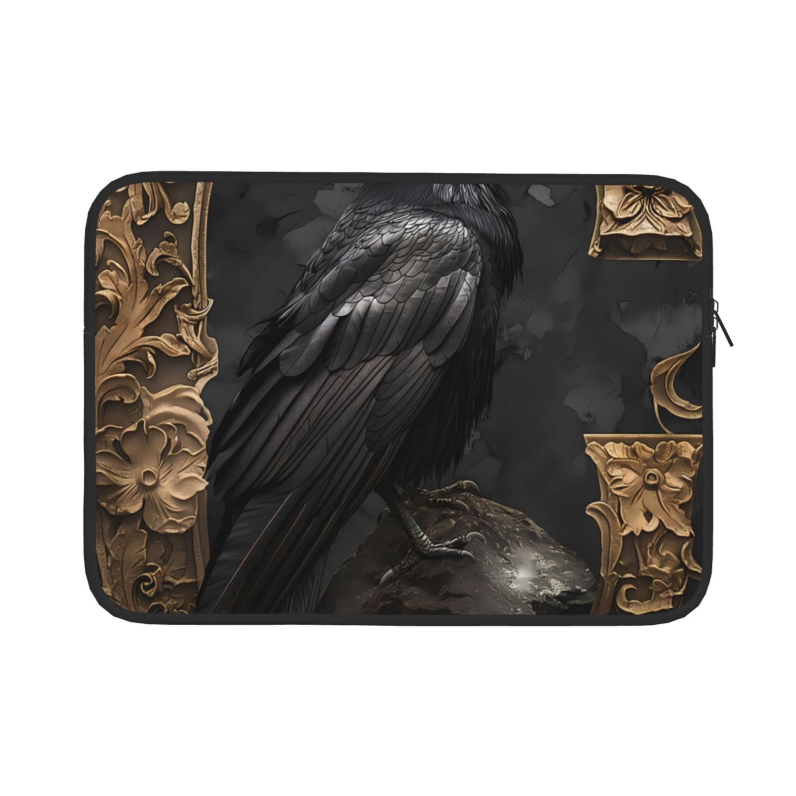 Cauagu Gothic Raven Portrait Print Laptop Sleeve Case, Laptop Cover ...