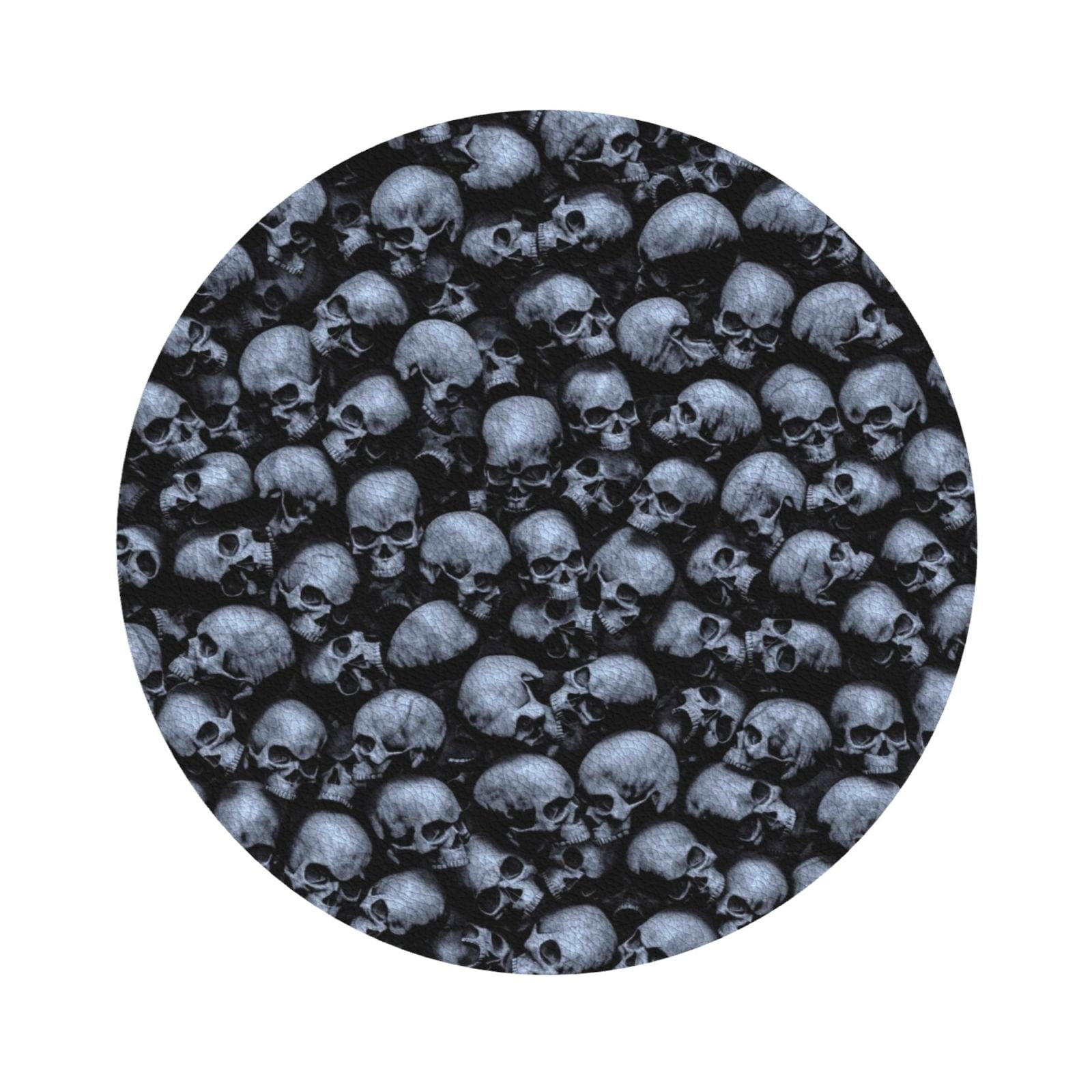 Cauagu Gothic Skull for Round Coaster,Drink Coasters Set of 4 Leather ...