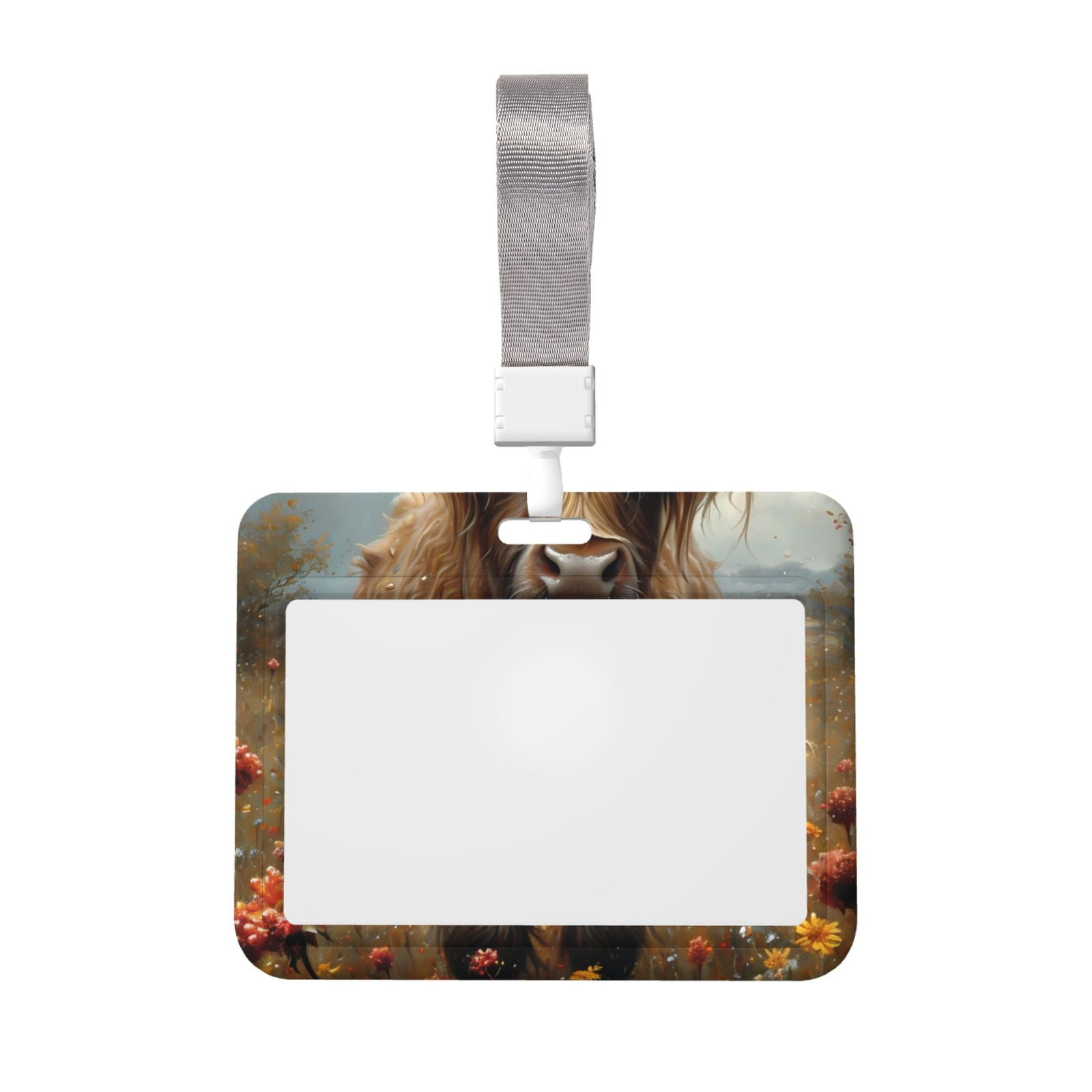 Cauagu Grassland Sunflower Cow for ID Badge Holder,Badge Holder with ...