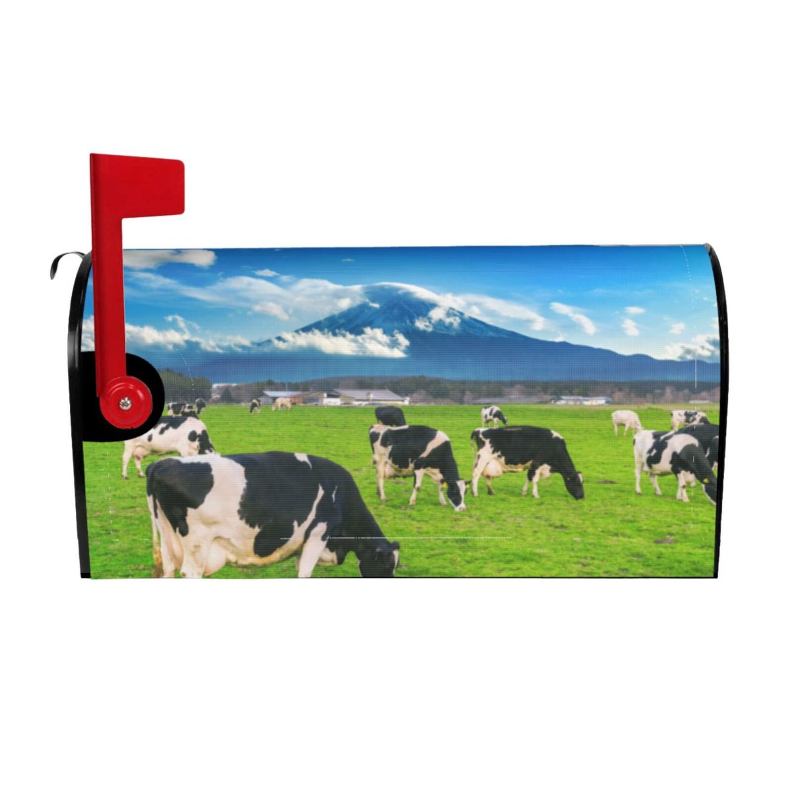 Cauagu Grazing Cows Mountain View Pattern Magnetic Mailbox Covers ...