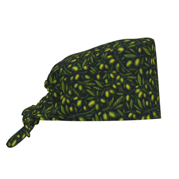 Cauagu Green Branch Olive Pattern 1 Pcs Working Caps,Adjustable Working ...