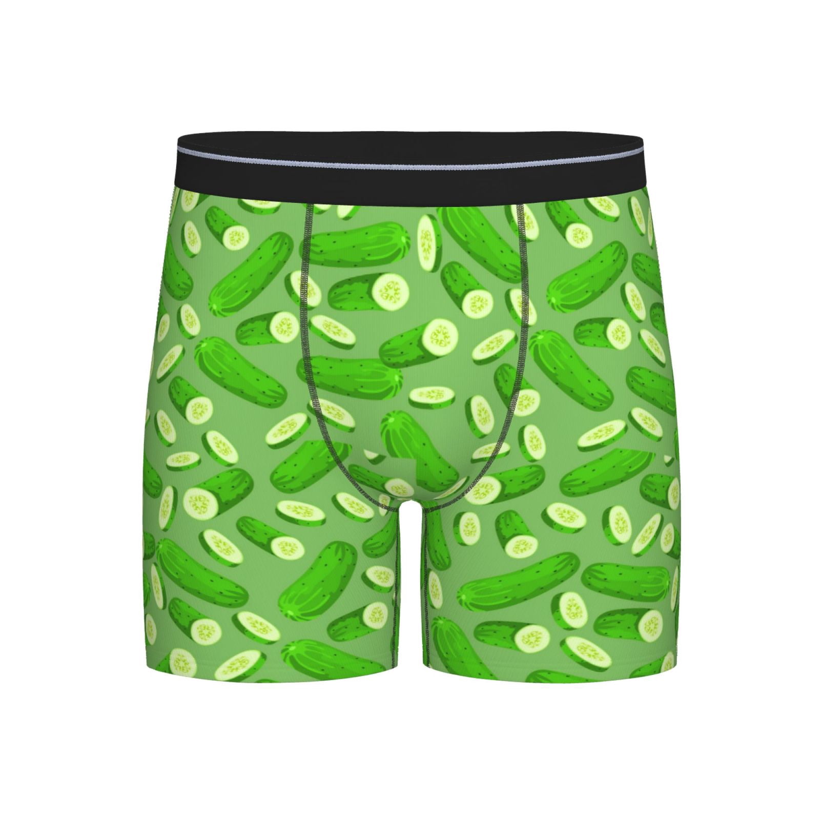 Cauagu Green Cucumber Print Men's Boxer Briefs, Funny & Cute Underwear ...